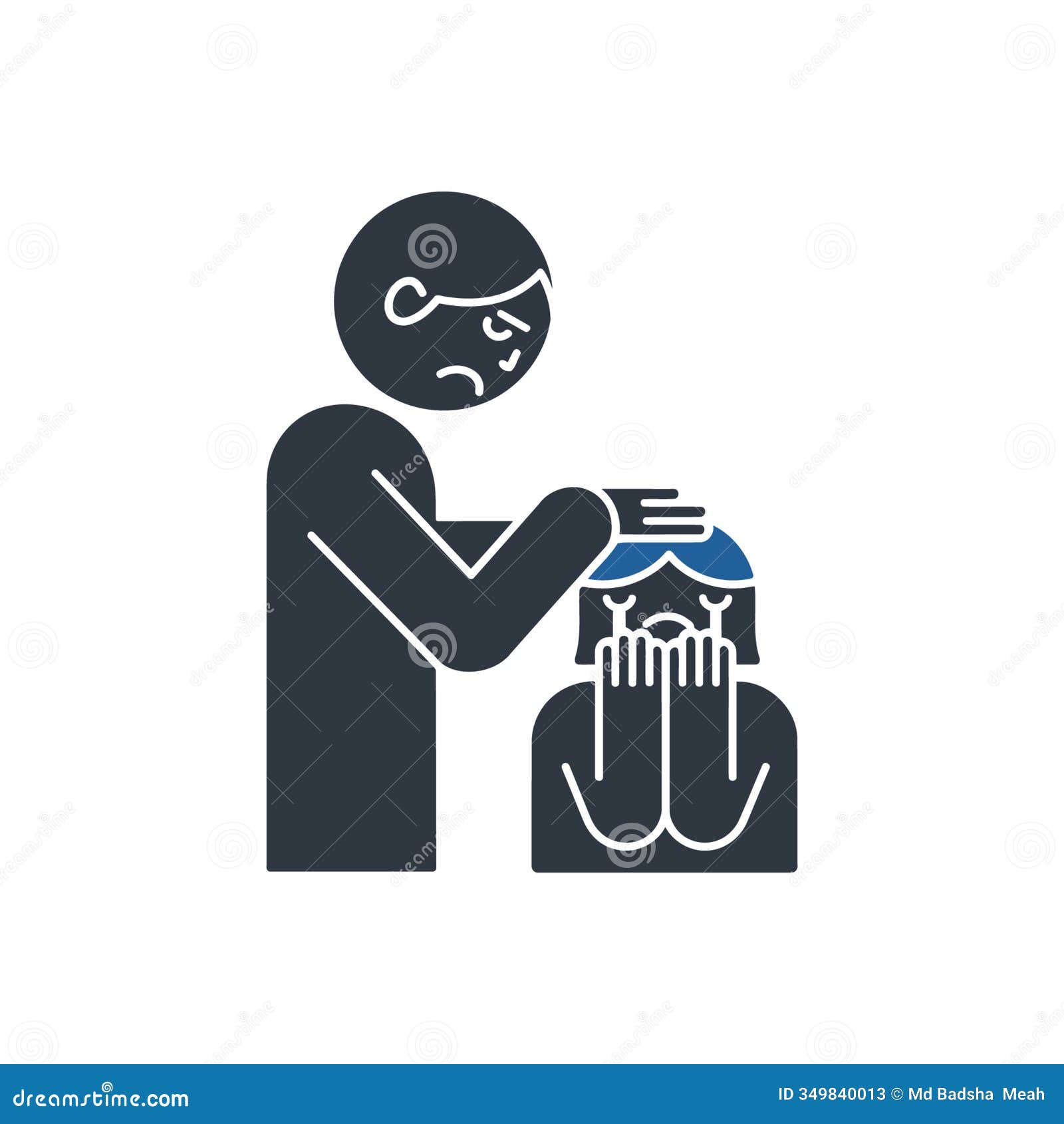 Supportive Parent Consoling Icon Stock Vector - Illustration of child ...