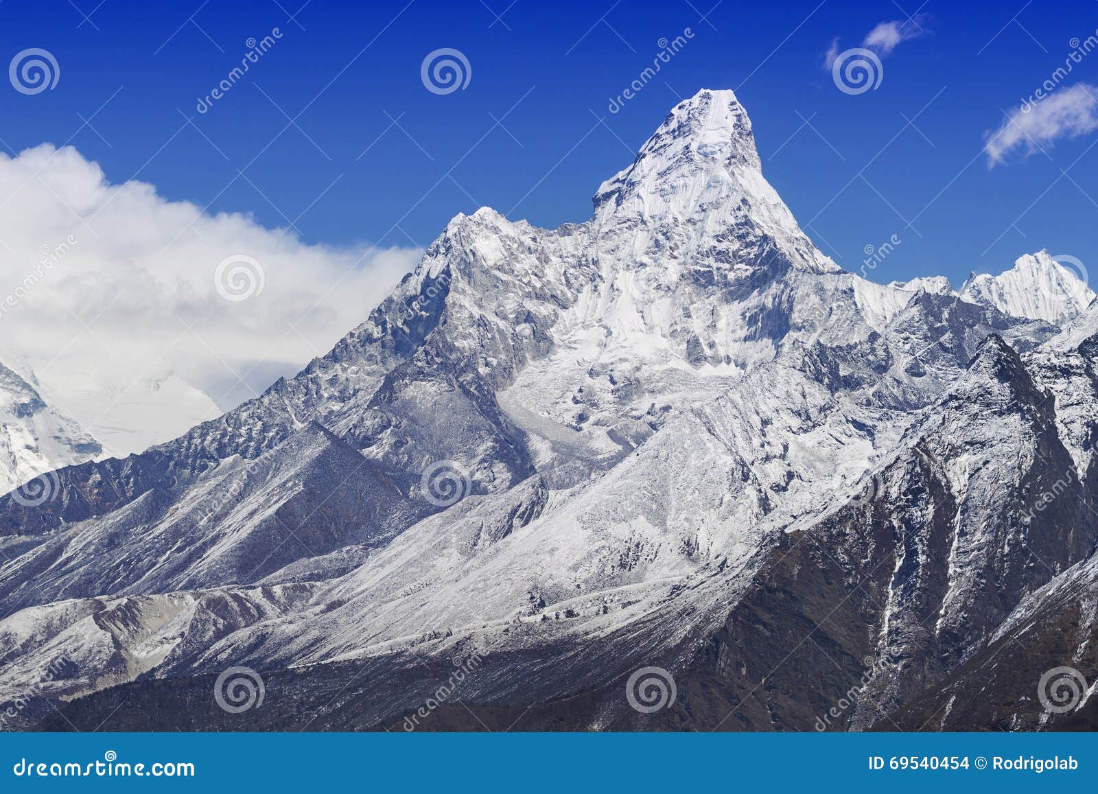 Supporto Ama Dablam Nel Nepal Himalaya Fotografia Stock - Immagine di ...