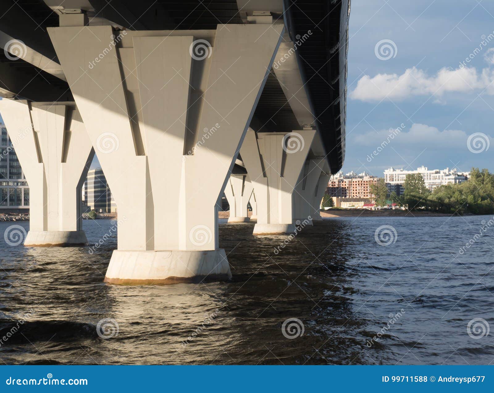 The supports of the bridge stock photo. Image of modern - 99711588