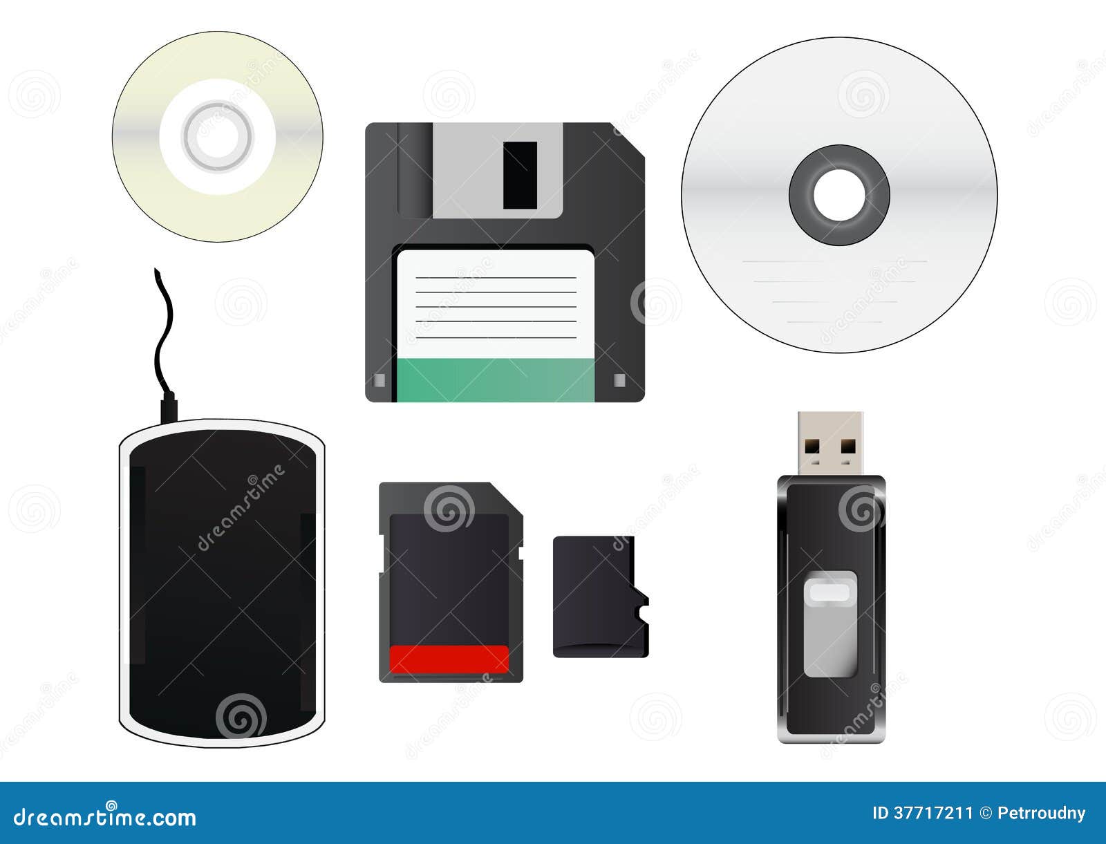 Supports de stockage illustration de vecteur. Illustration du matériel ...