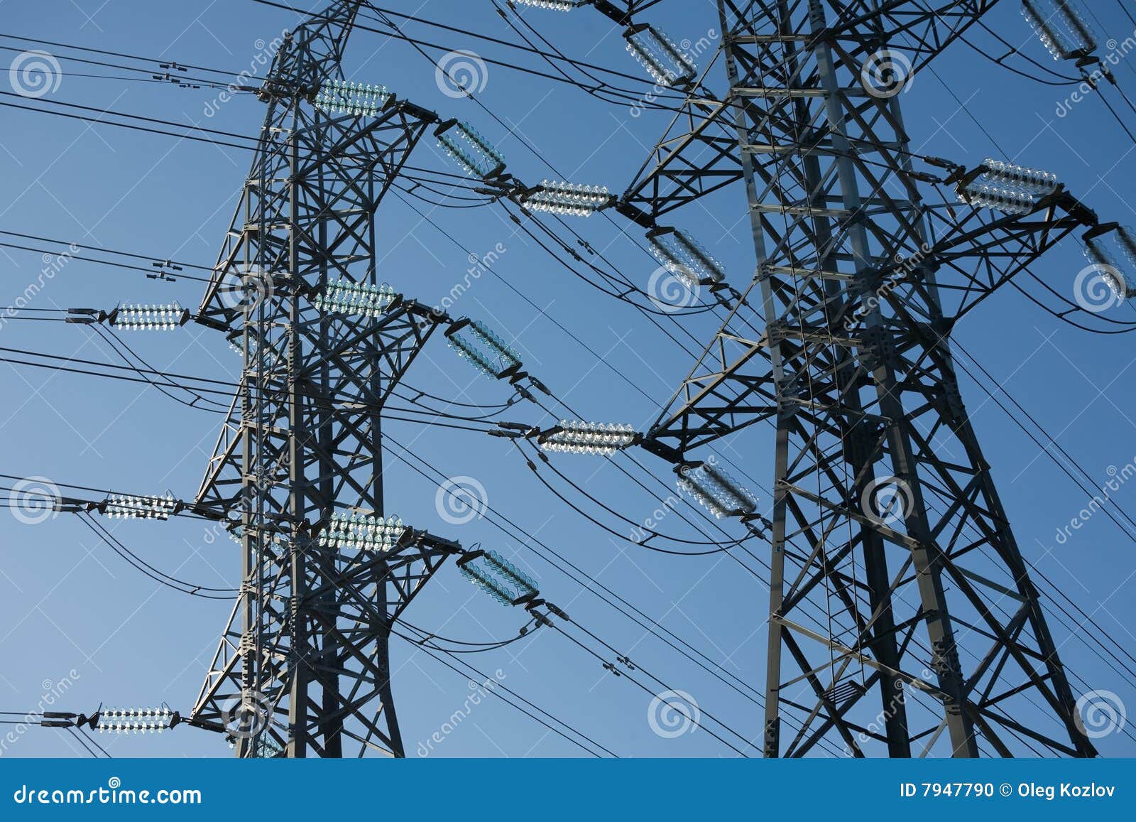 Supports of E Electric Mains Stock Photo - Image of equipment ...