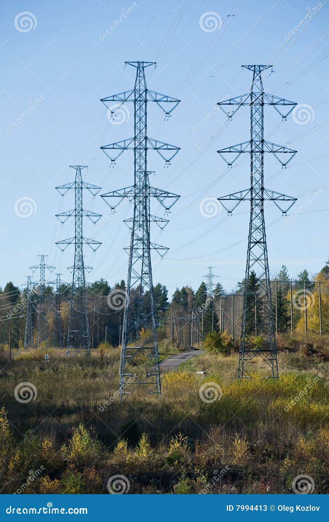 Supports of E Electric Mains Stock Image - Image of cable, metal: 7994413