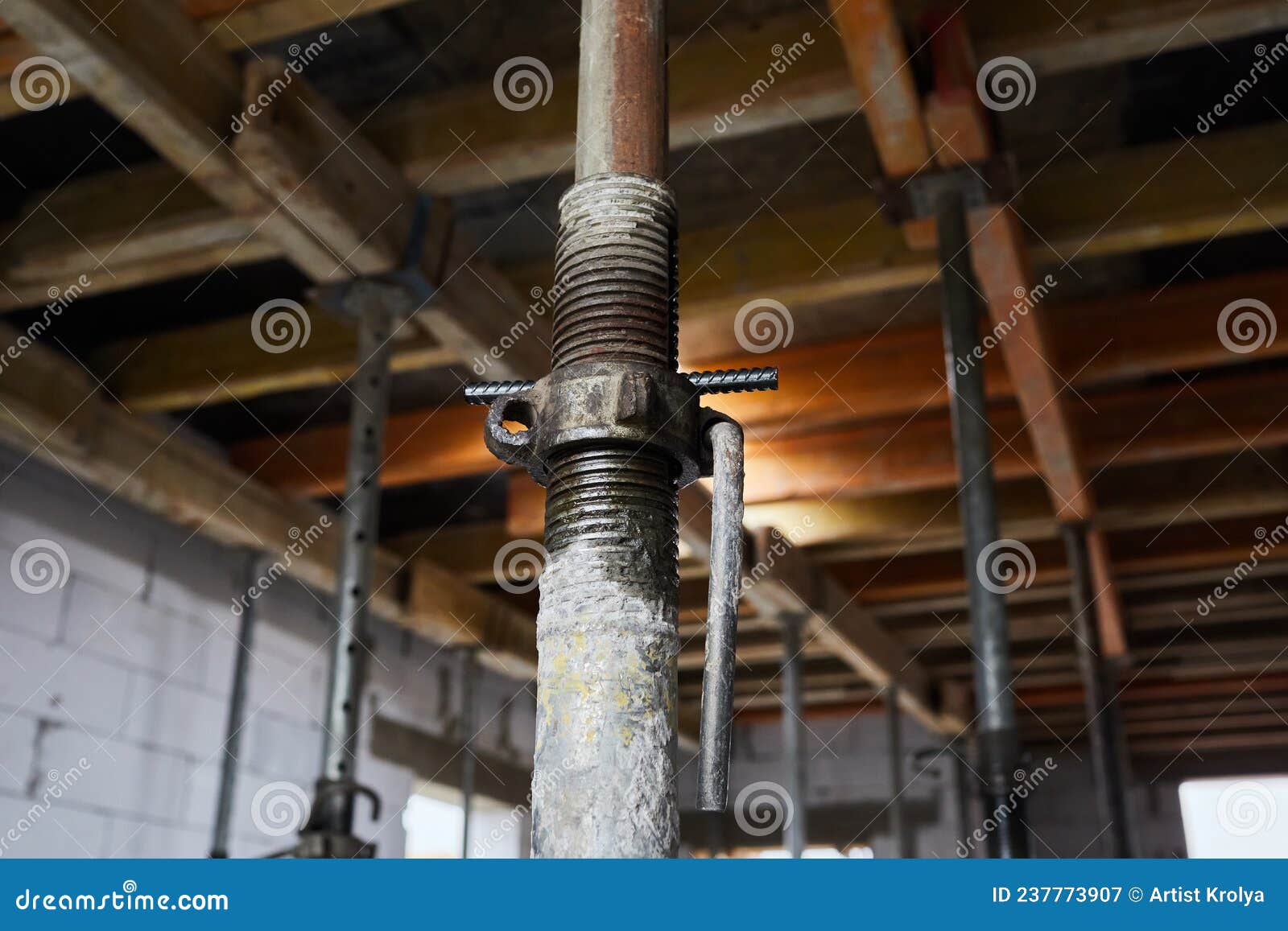 The Supports of Monolithic Floor Formwork at a Construction Site. Stock ...