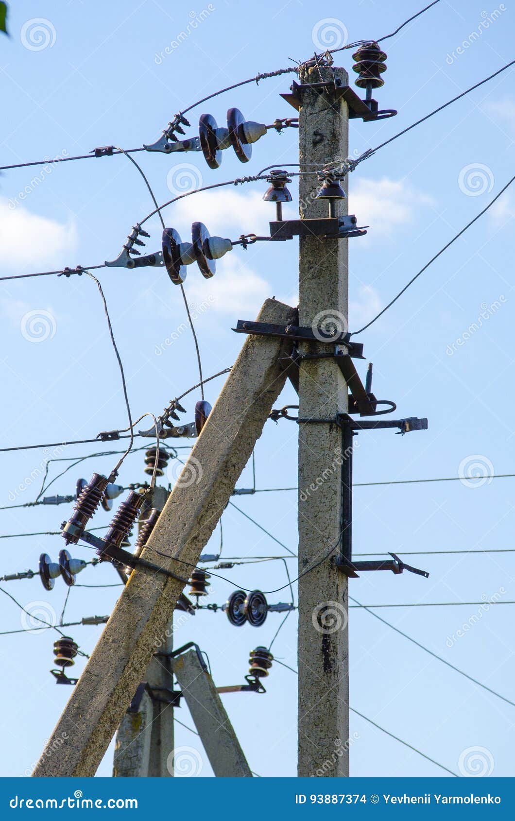Supports for Overhead Power Transmission Lines Stock Photo - Image of ...