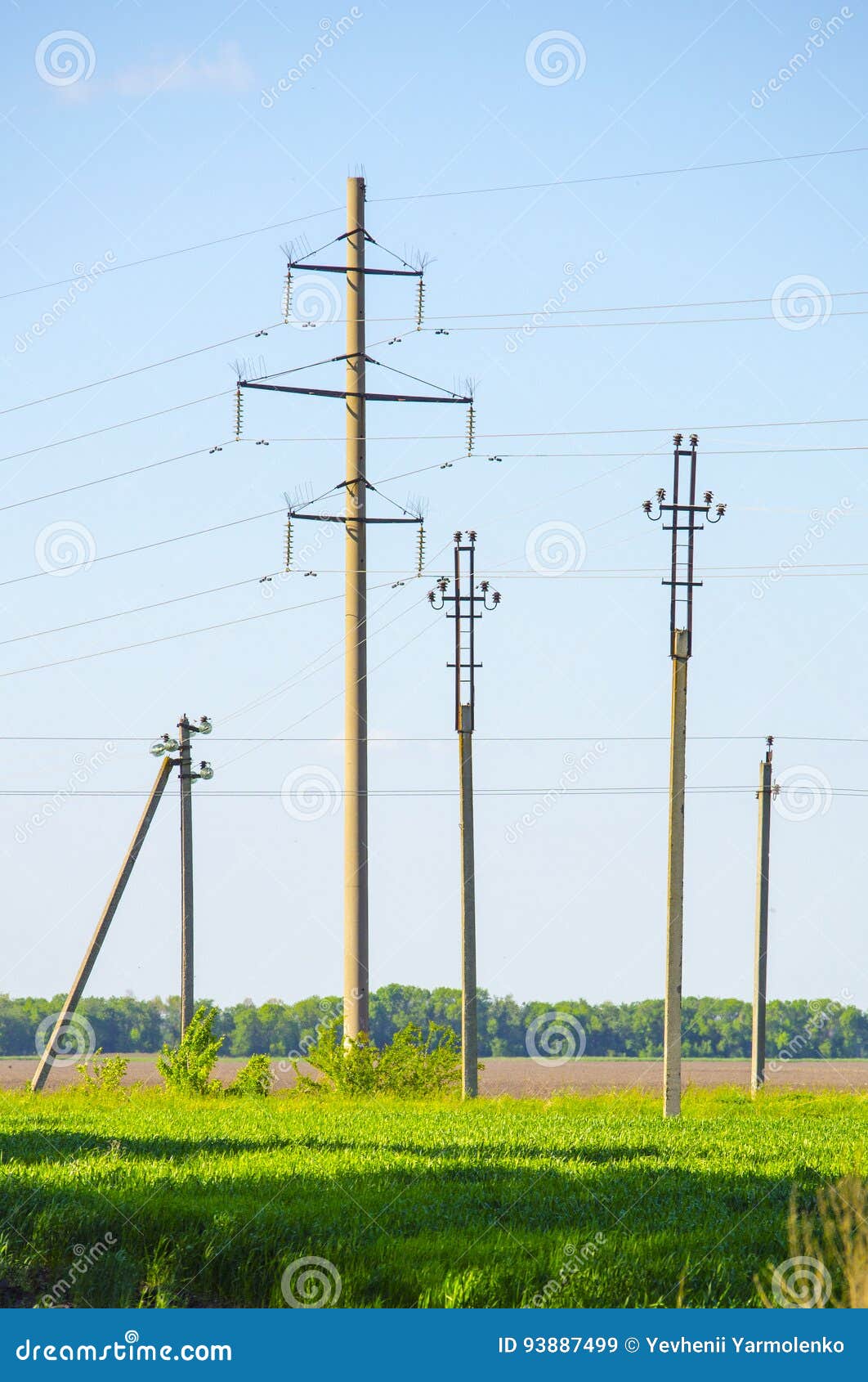 Supports for Overhead Power Transmission Lines Stock Image - Image of ...