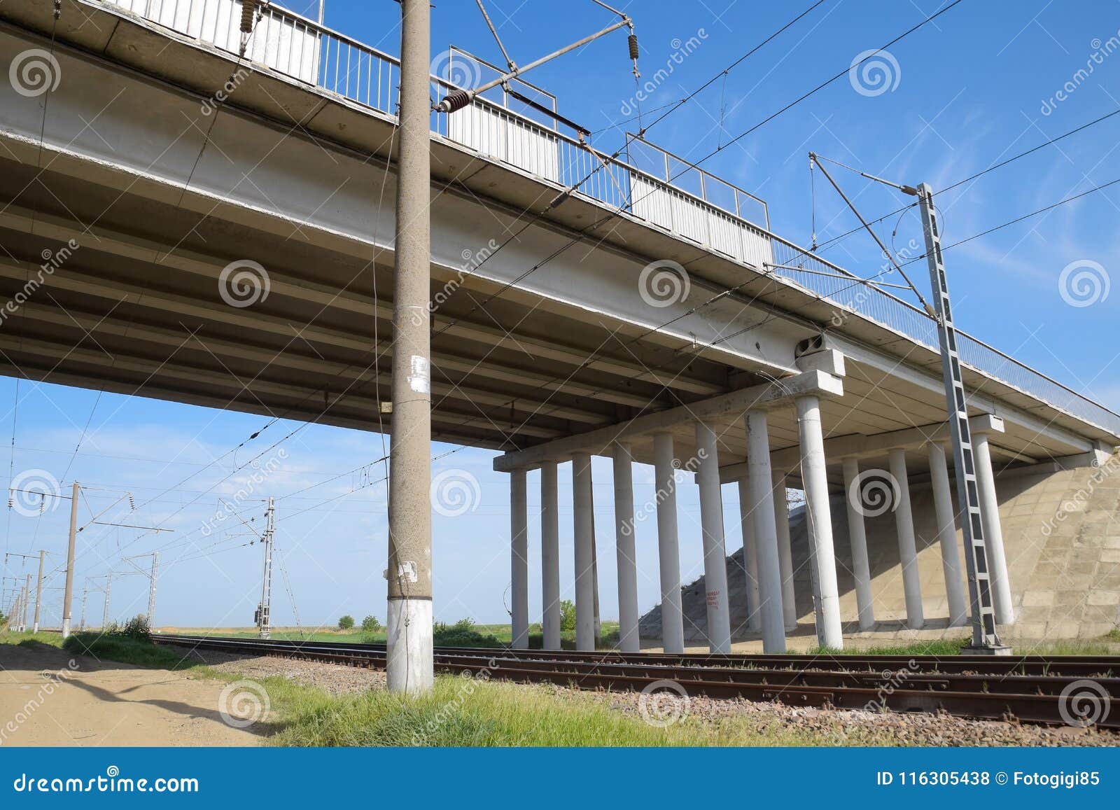 Supports of the Road Bridge View from Below Stock Photo - Image of ...