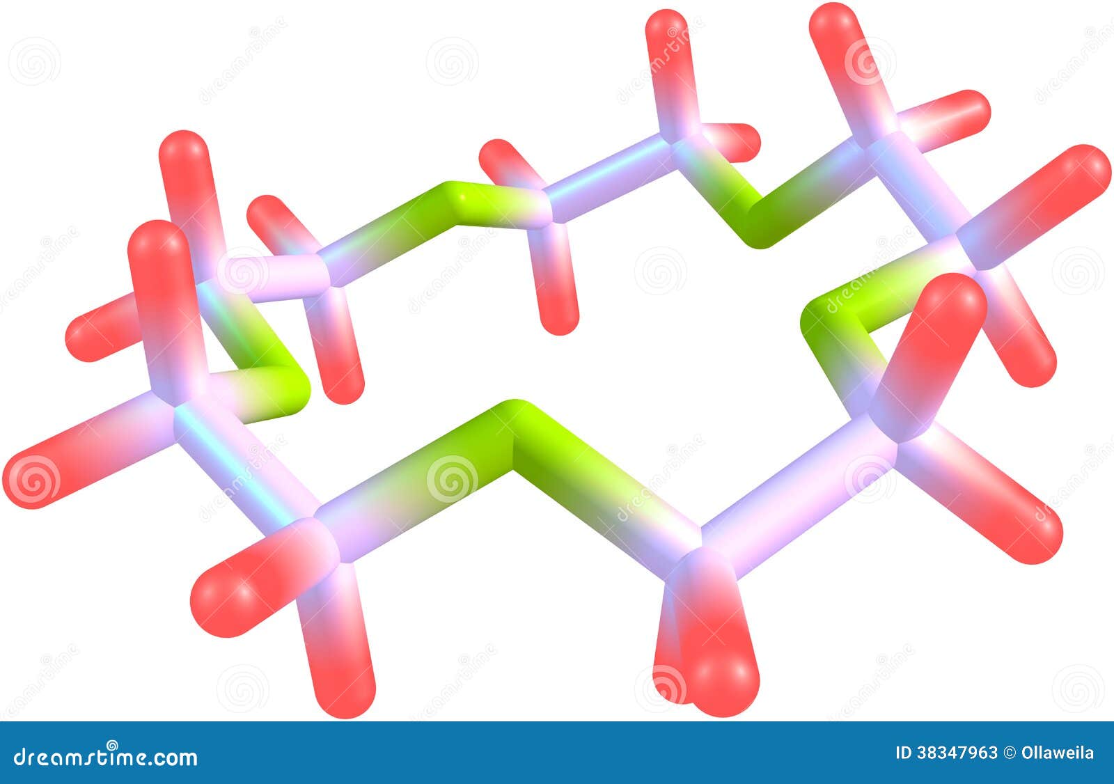 Supramolecule of Crown Ether on White Background Stock Illustration ...