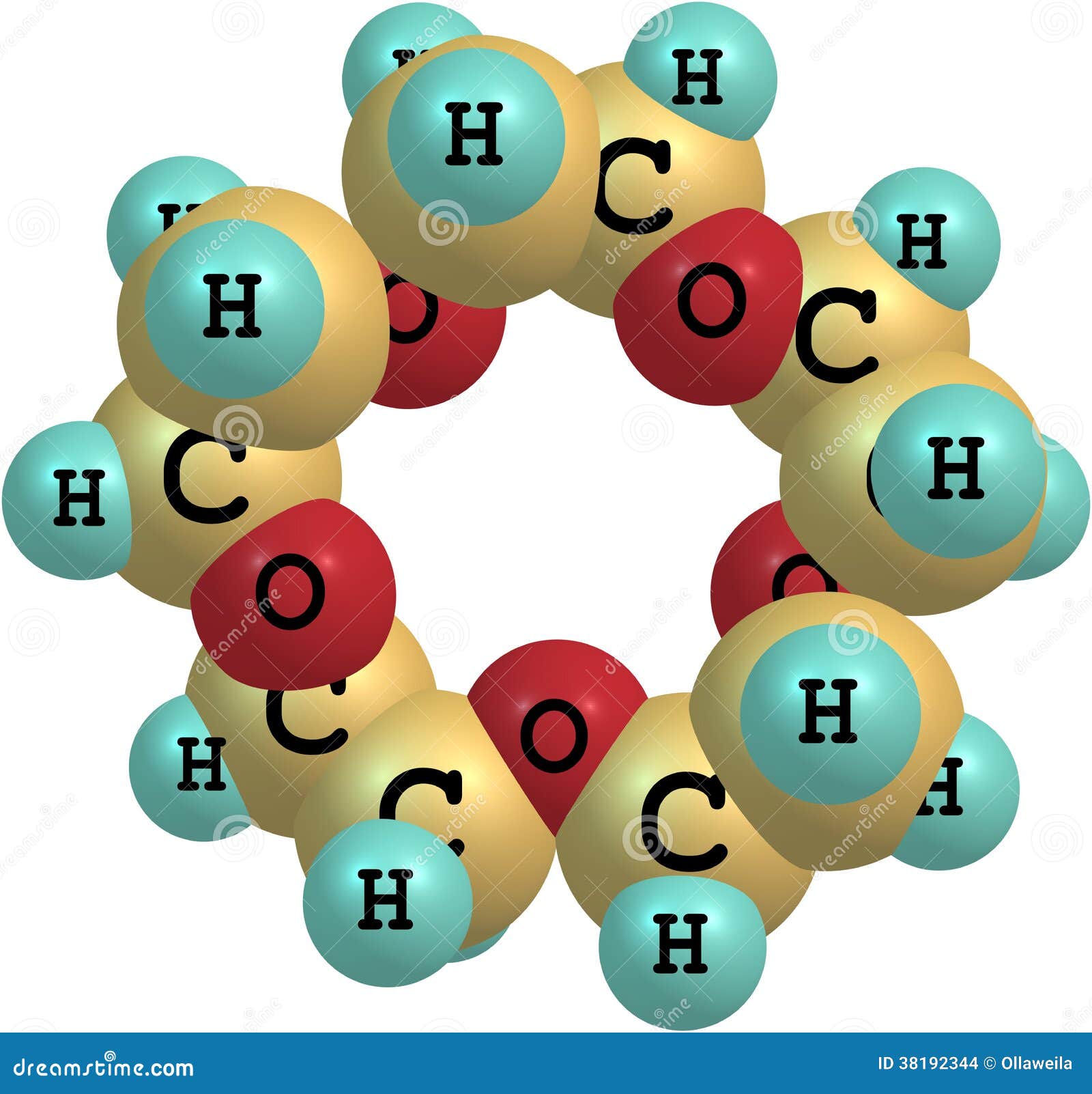 Supramolecule of Crown Ether on White Background Stock Illustration ...