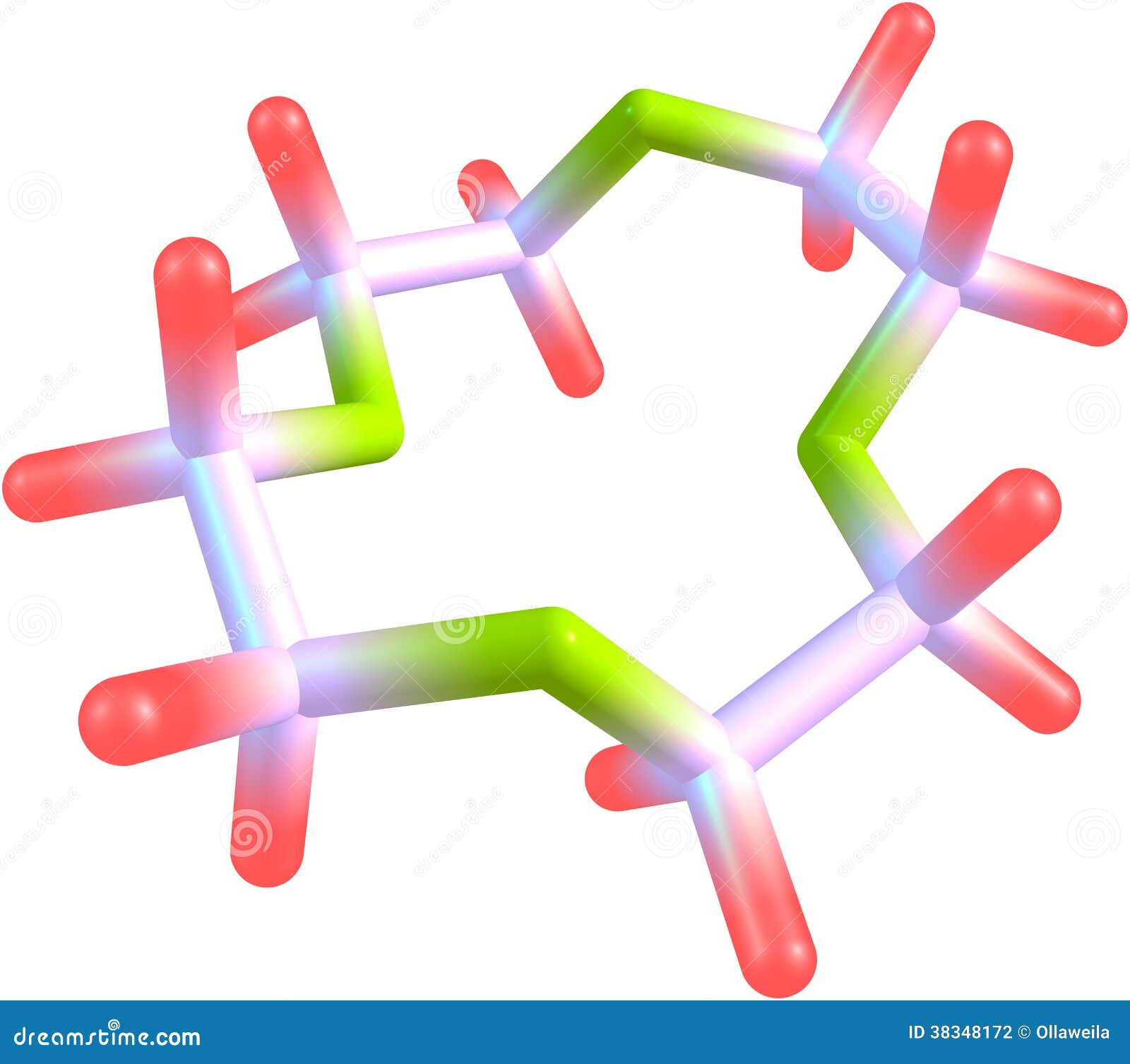 Supramolecule of Crown Ether on White Background Stock Illustration ...