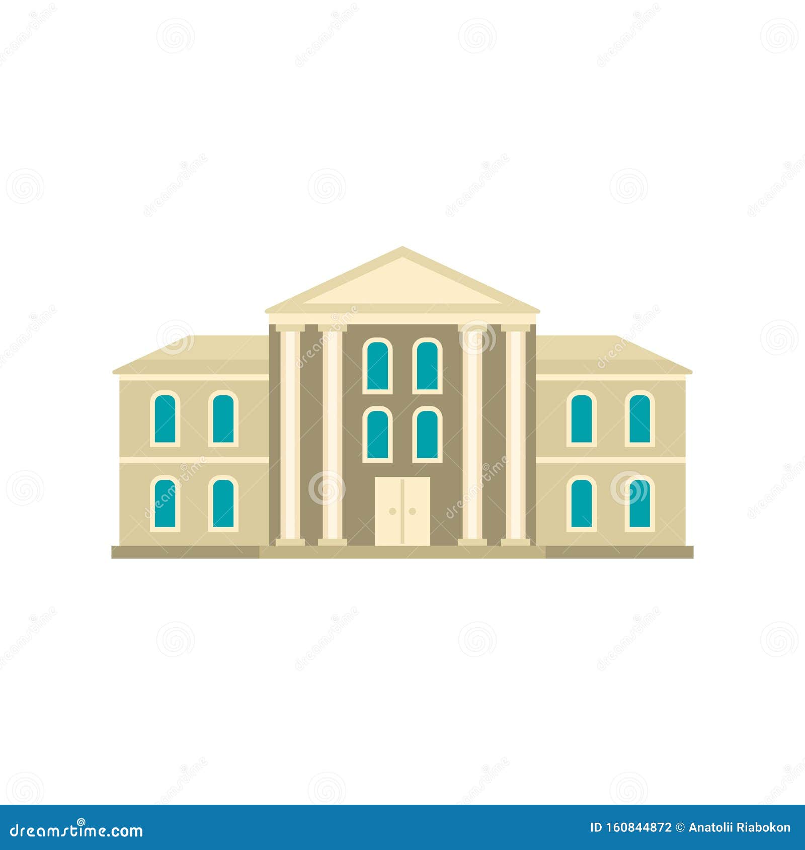 Supreme Courthouse Icon, Flat Style Stock Vector - Illustration of ...