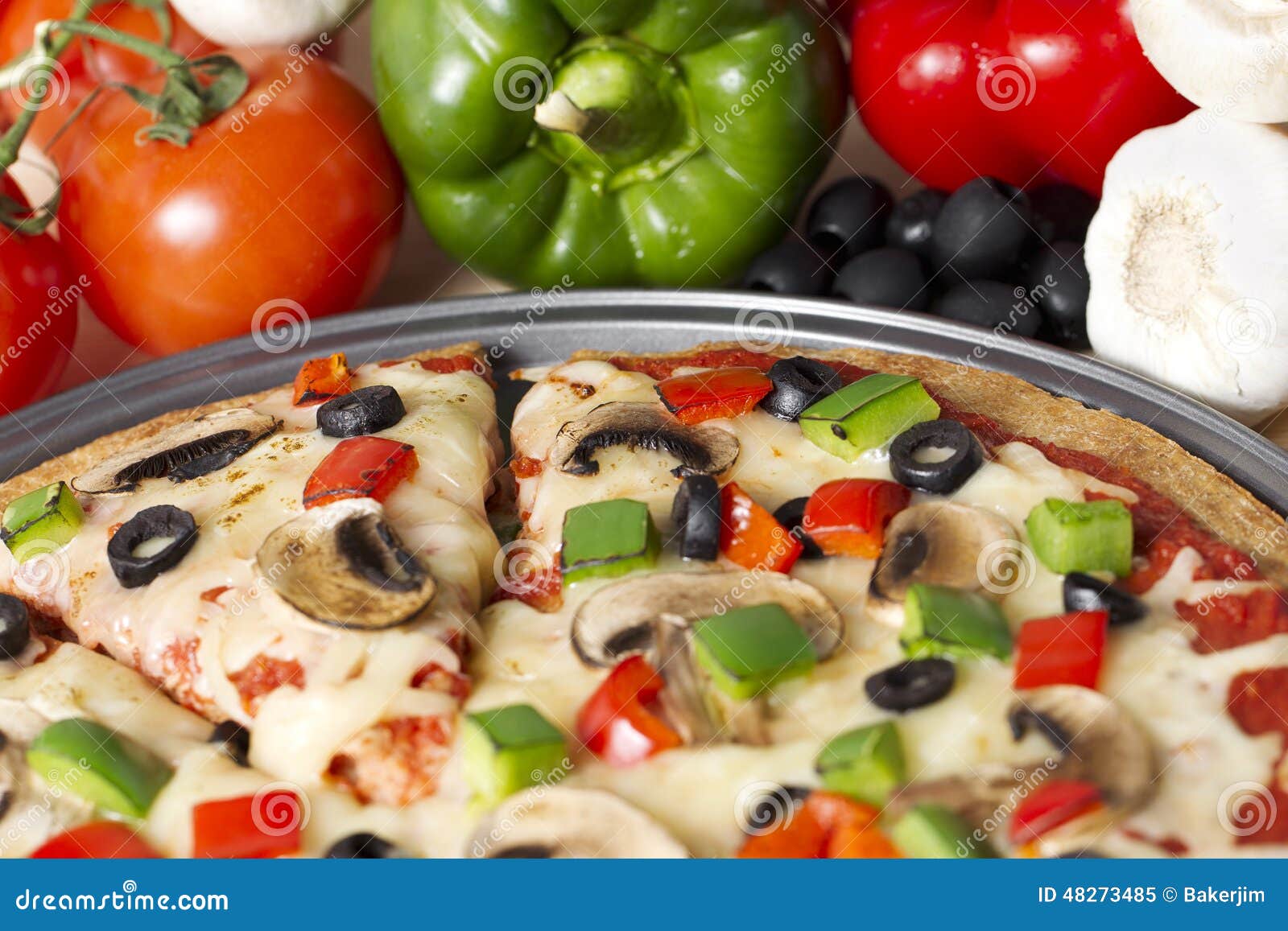 Supreme pizza stock image. Image of italian, mozzarella - 48273485