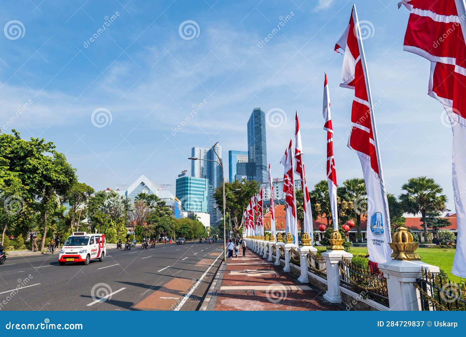 Surabaya Downtown Area Cityscape in East Java, Indonesia, Asia ...