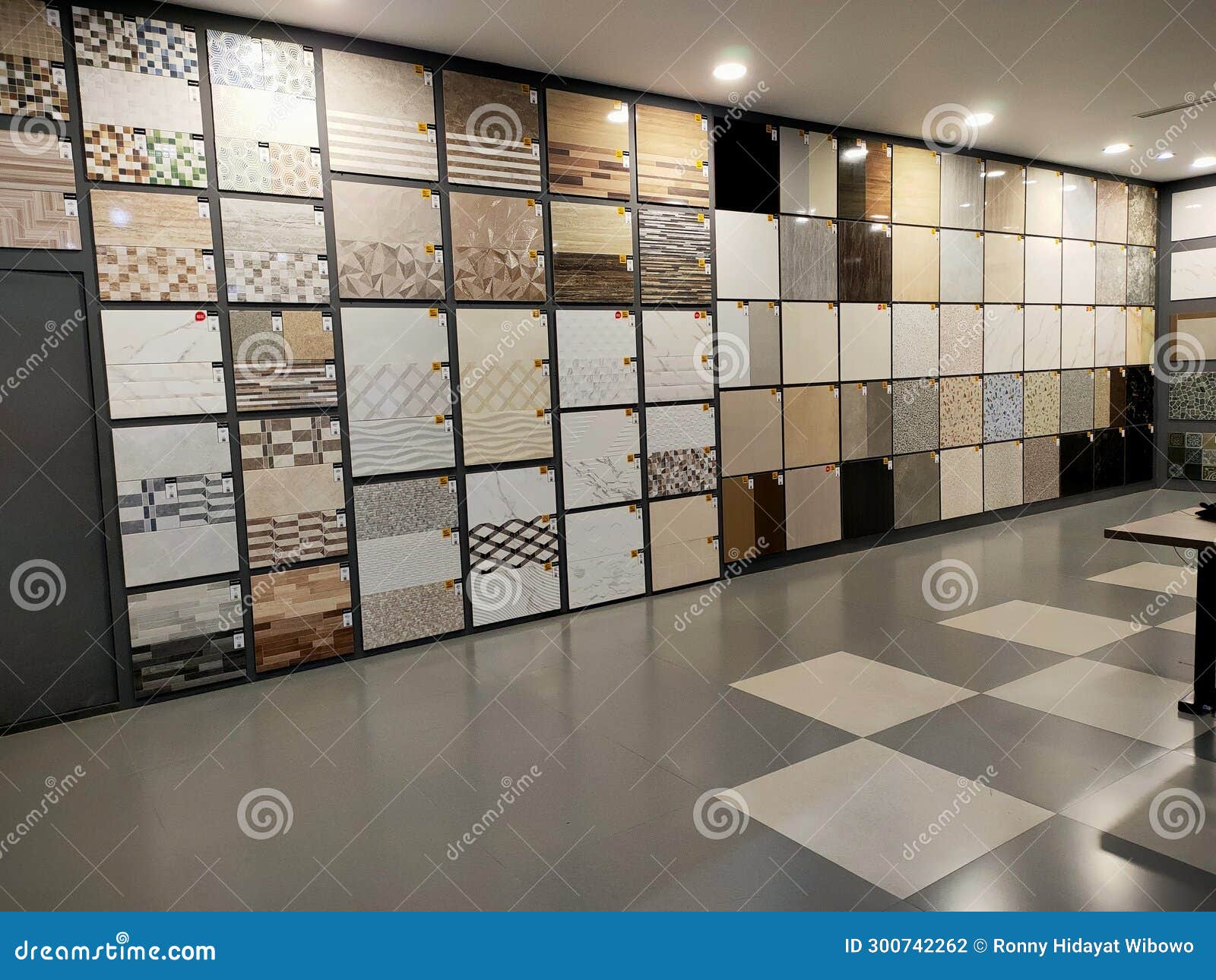 A Ceramic Tile Product Showroom with an Array of Ceramic Tiles Stock ...