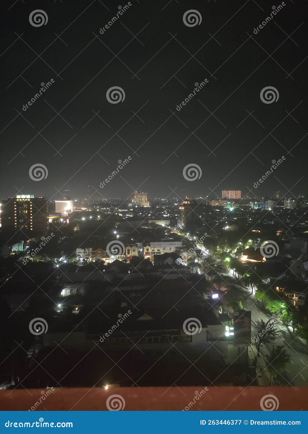 Surabaya Night View on Hotel Window Editorial Photography - Image of ...