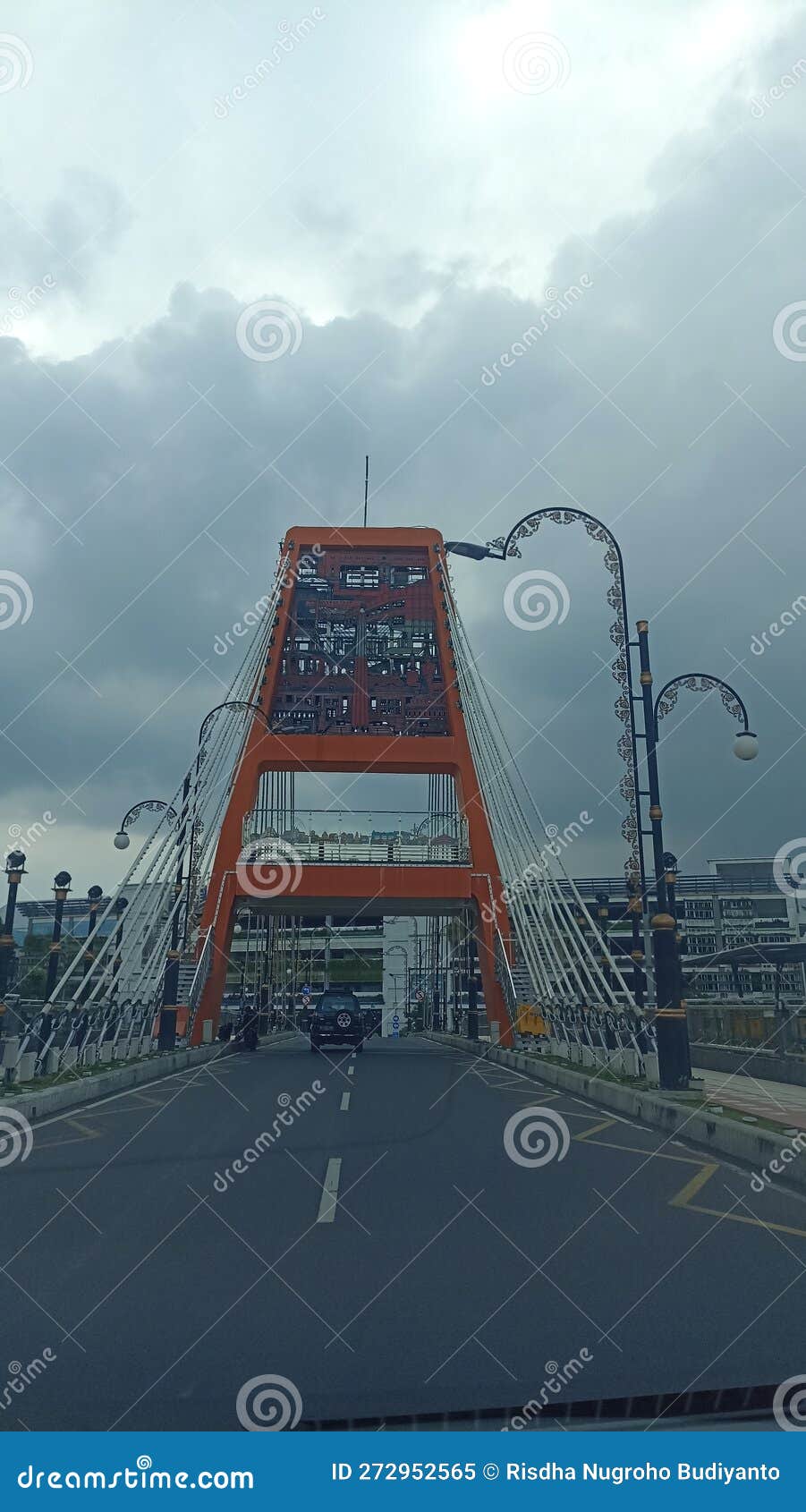 Surabaya red bridge stock image. Image of bridge, city - 272952565