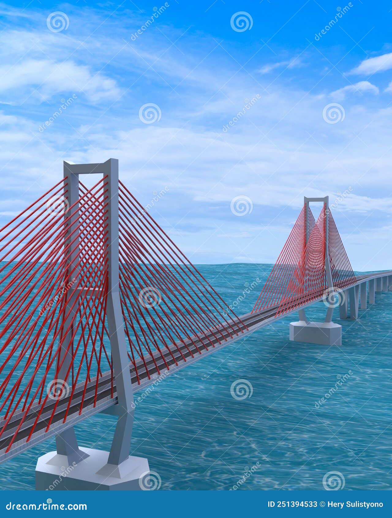 Suramadu Bridge East Java Indeonesia Stock Illustration - Illustration ...