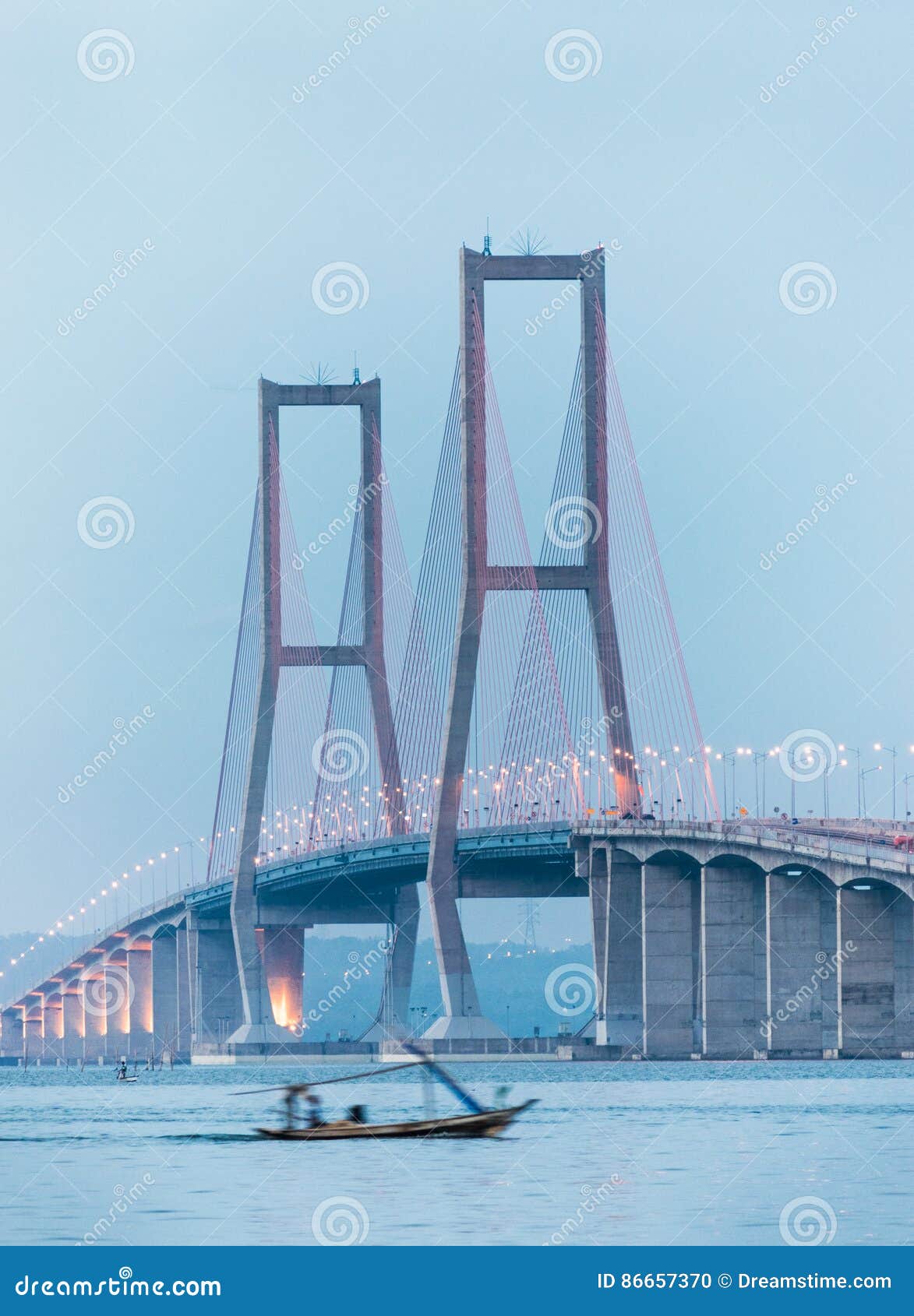 Suramadu Bridge stock photo. Image of steel, longest - 86657370