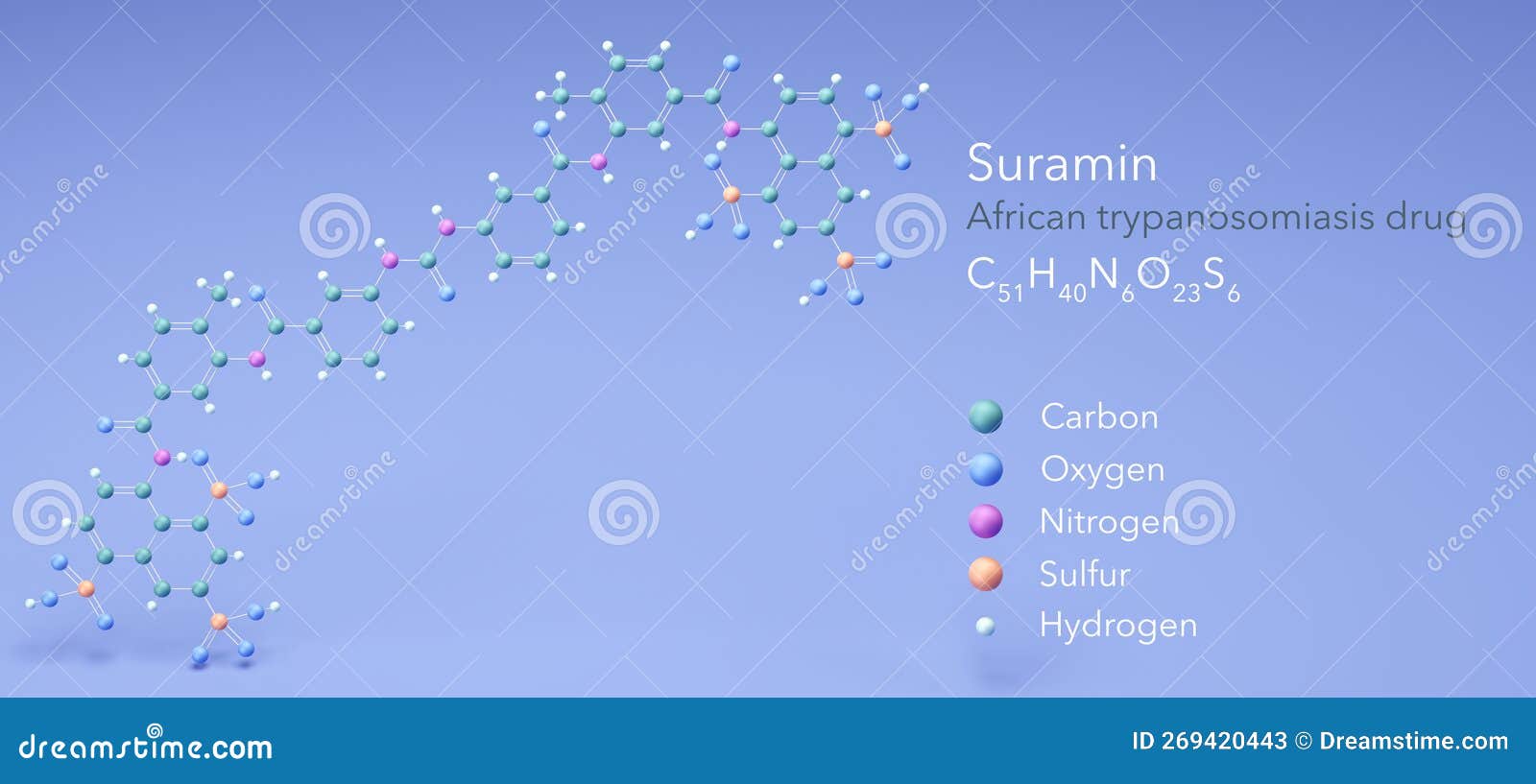 Suramin Molecule, Molecular Structures, Antrypol, 3d Model, Structural ...