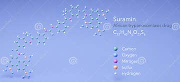 Suramin Molecule, Molecular Structures, Antrypol, 3d Model, Structural ...