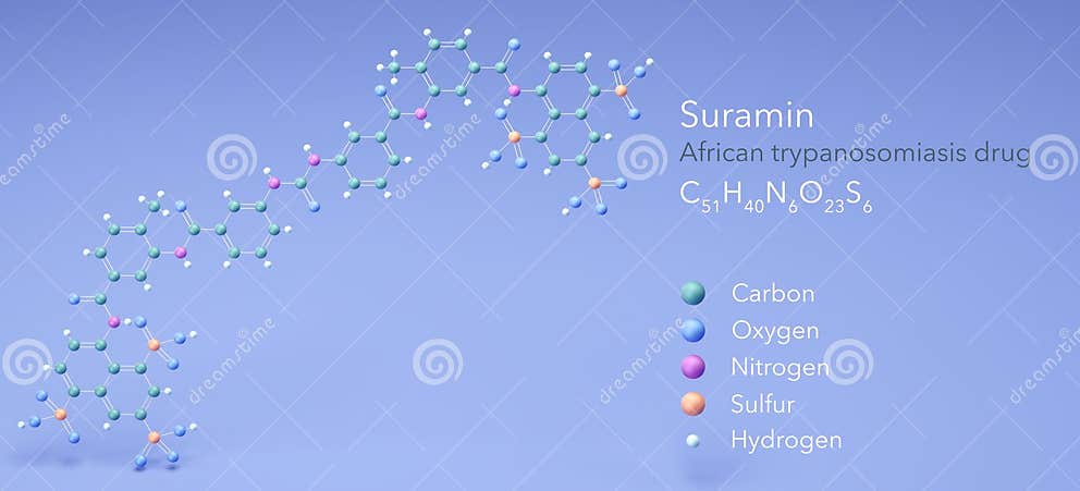 Suramin Molecule, Molecular Structures, Antrypol, 3d Model, Structural ...