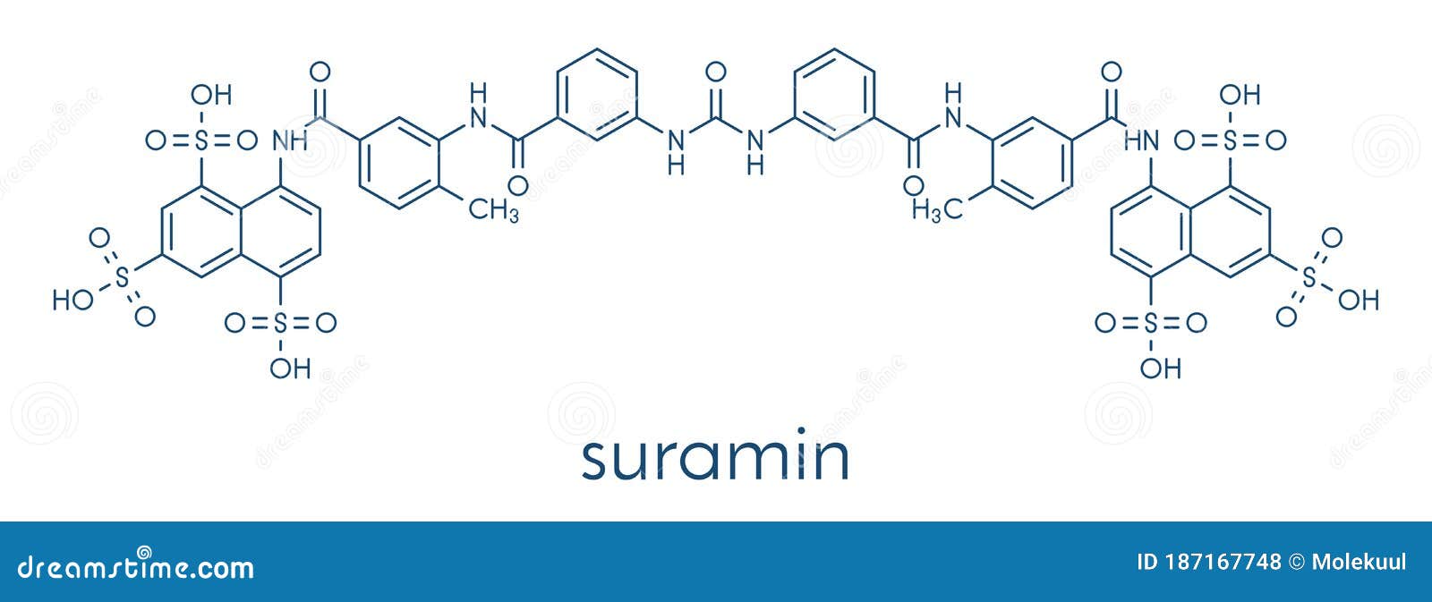 Molecule Of Suramin Sodium. Molecular Model, Science Related 3d ...