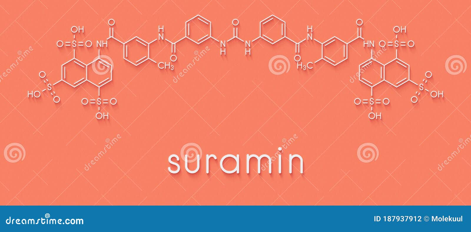Suramin Sleeping Sickness Drug Molecule. Skeletal Formula. Stock ...