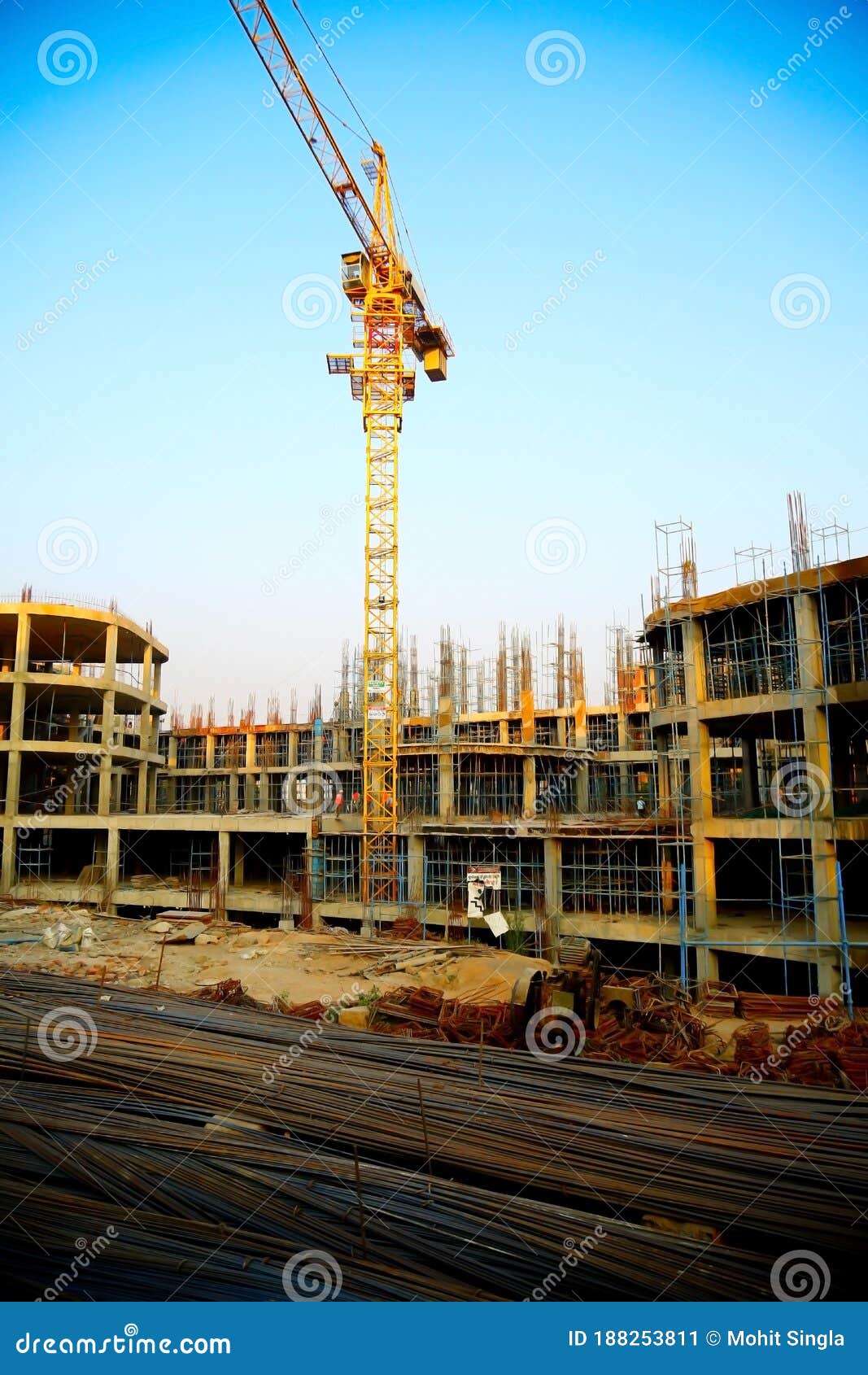 Surat, India - March 2018 : Top View of New Construction of Building in ...
