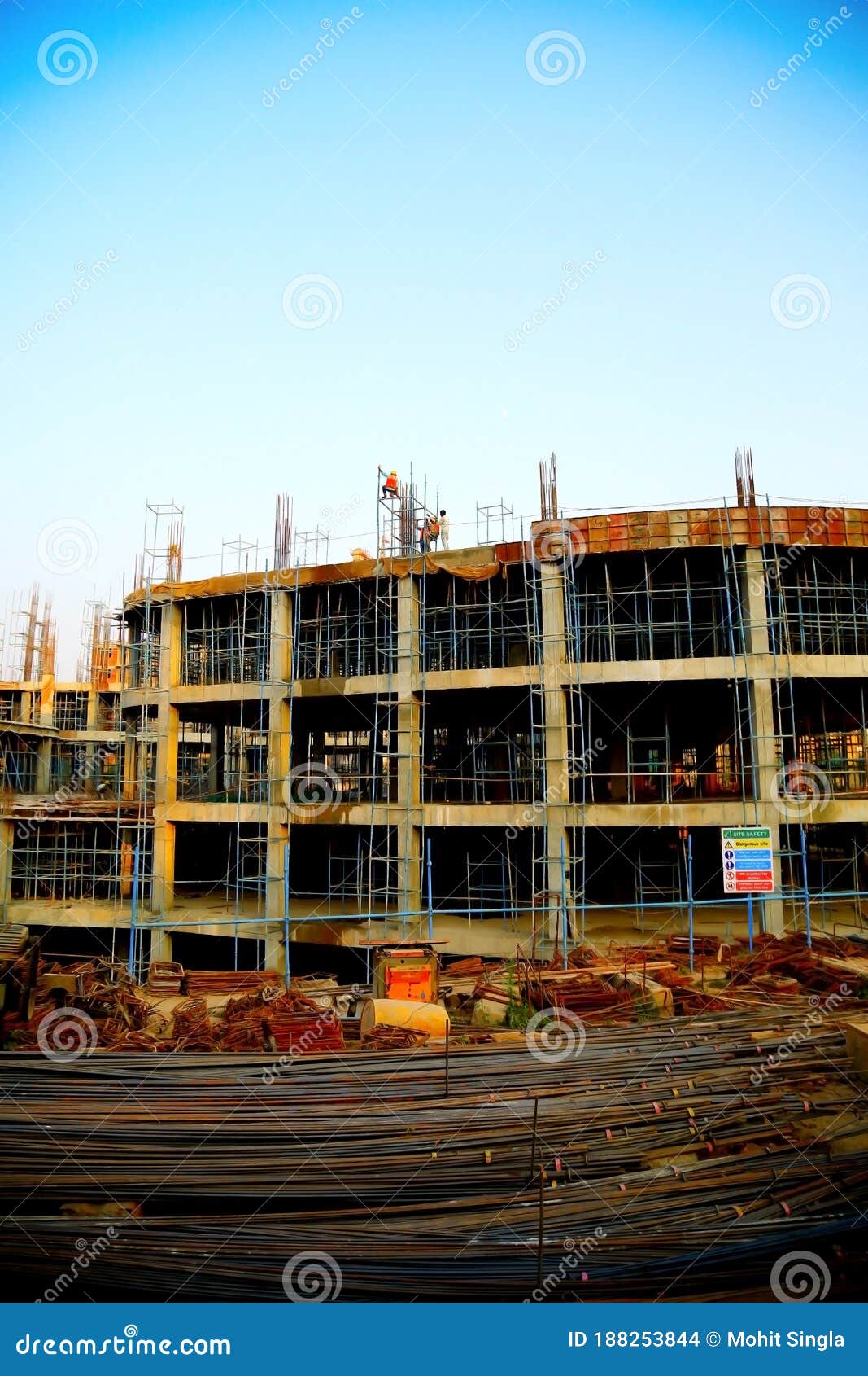Surat, India - March 2018 : Top View of New Construction of Building in ...