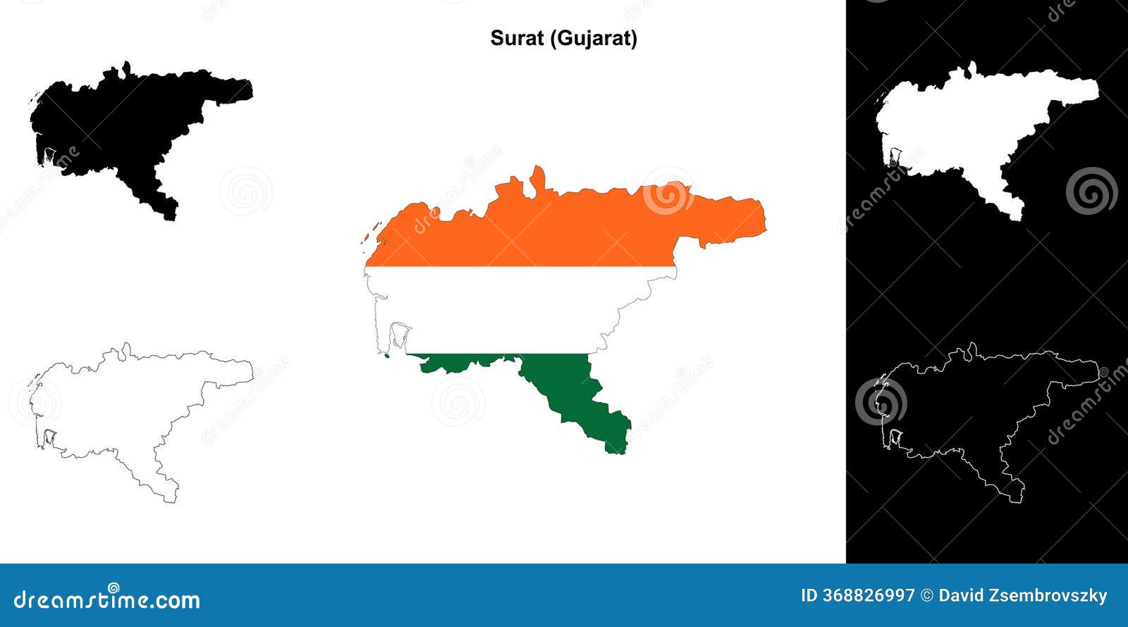 Outline Surat India City Skyline With Modern And Historic Buildings ...