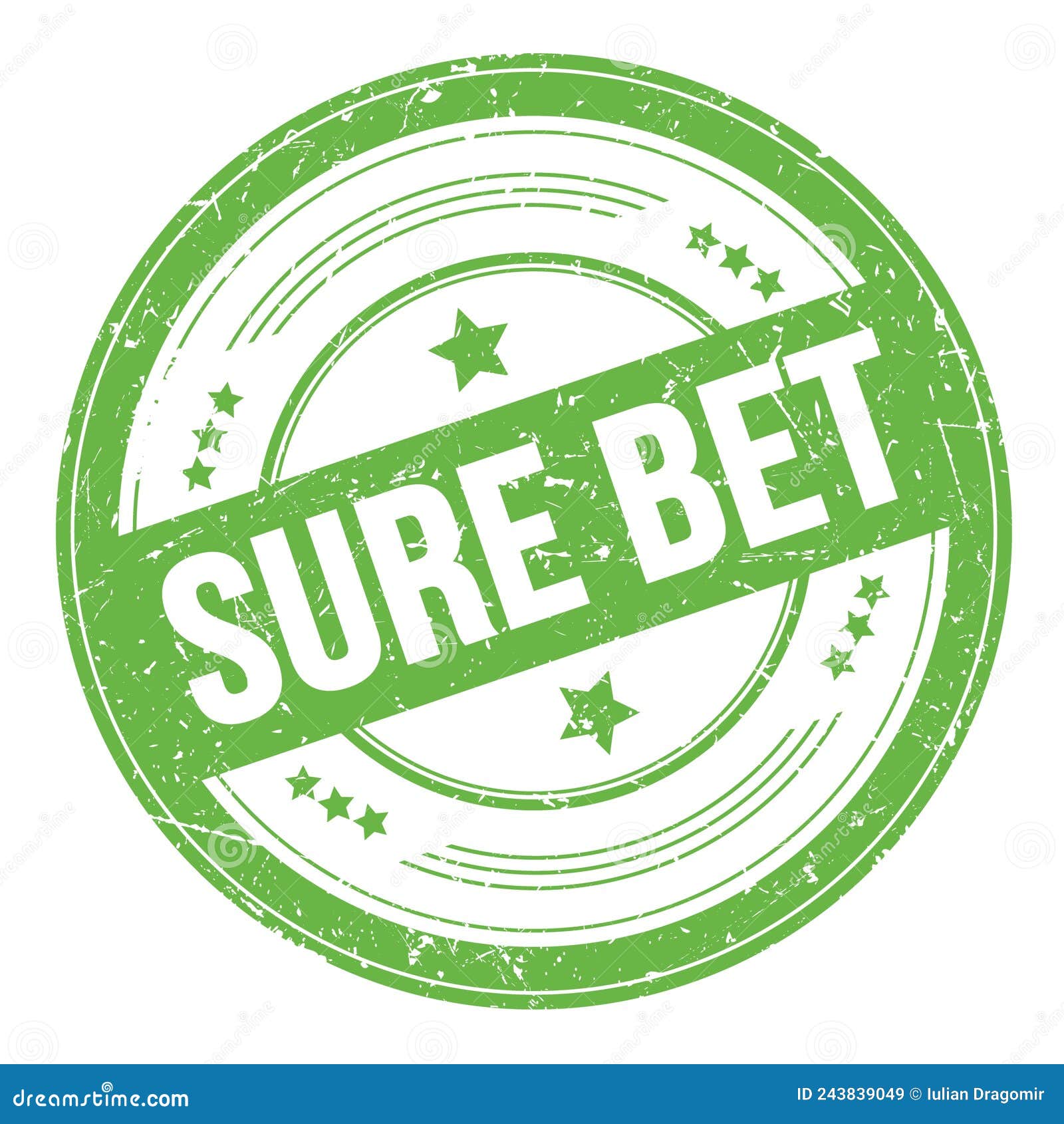 SURE BET Text on Green Round Grungy Stamp Stock Illustration ...
