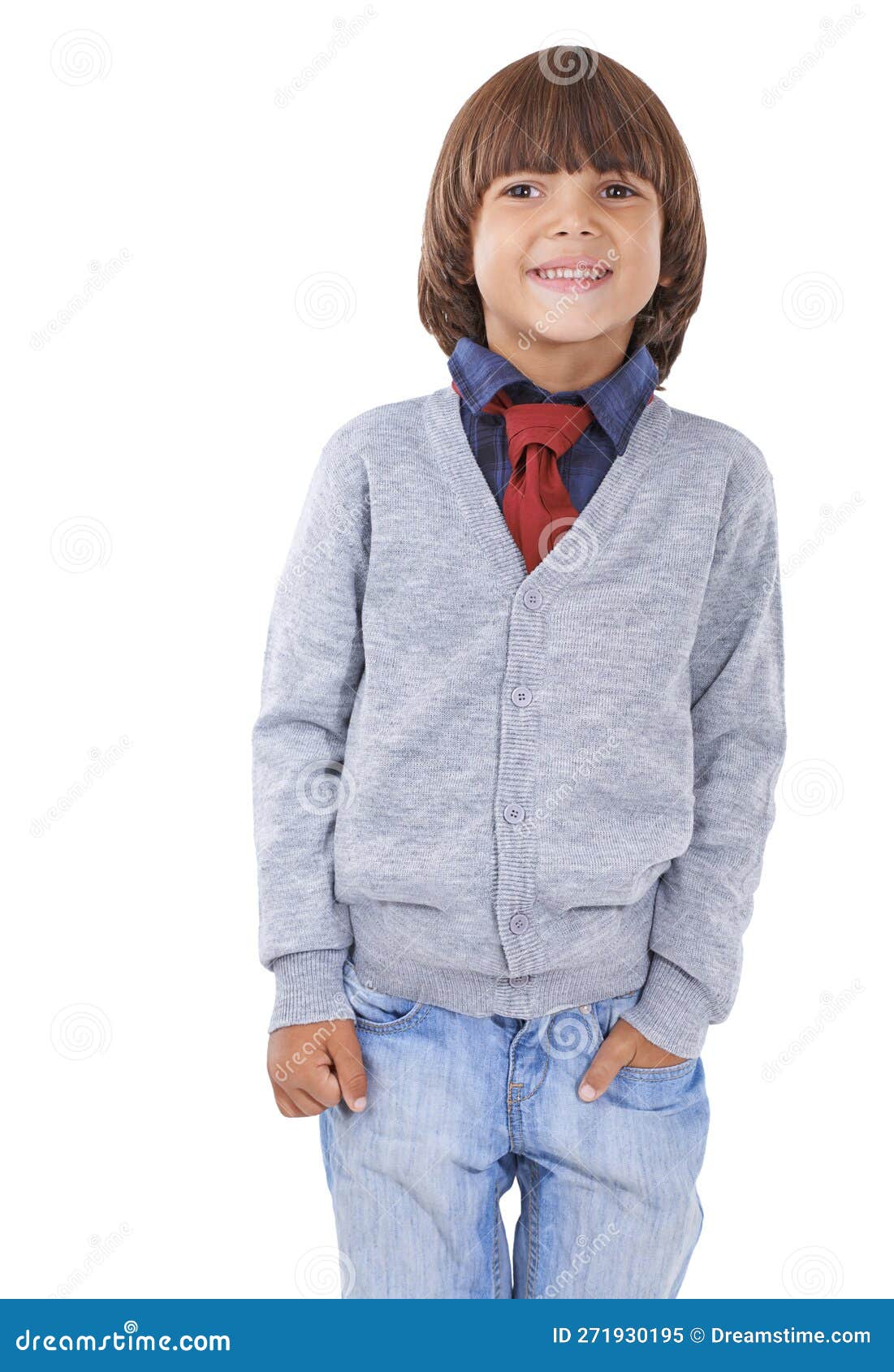 He Sure is Confident. Portrait of a Neatly Dressed Young Boy Looking ...