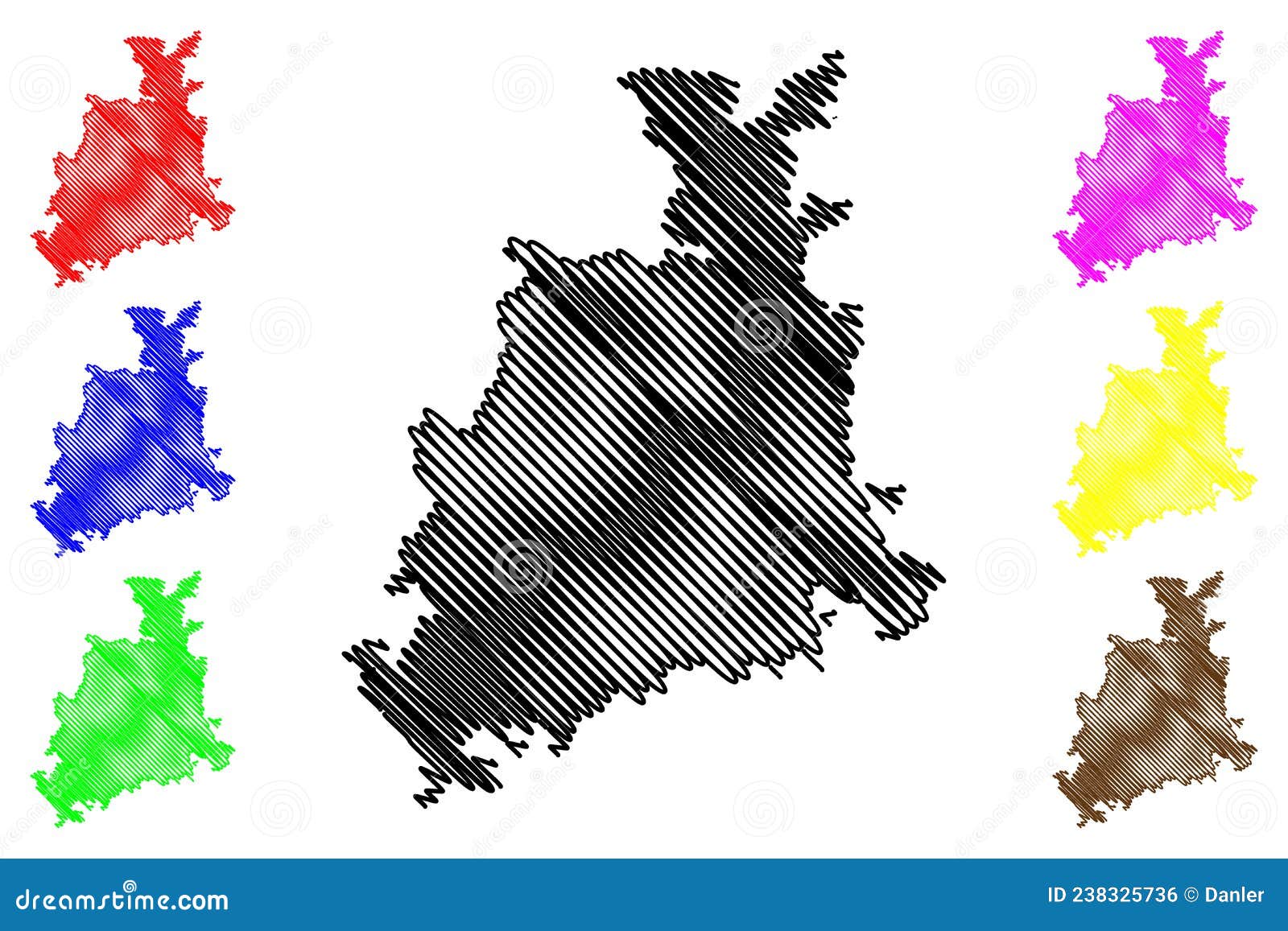 Surendranagar District Gujarat State, Republic of India Map Vector ...