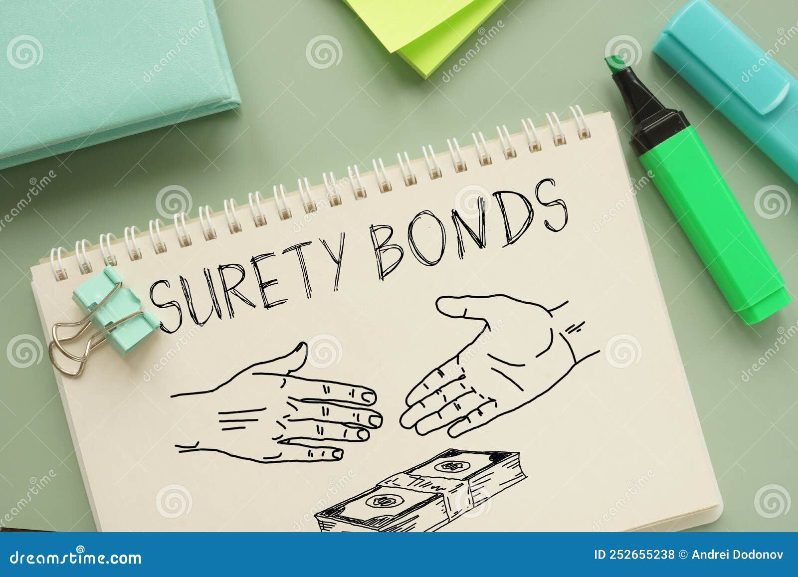 Surety Bonds are Shown Using the Text Stock Photo - Image of bond ...