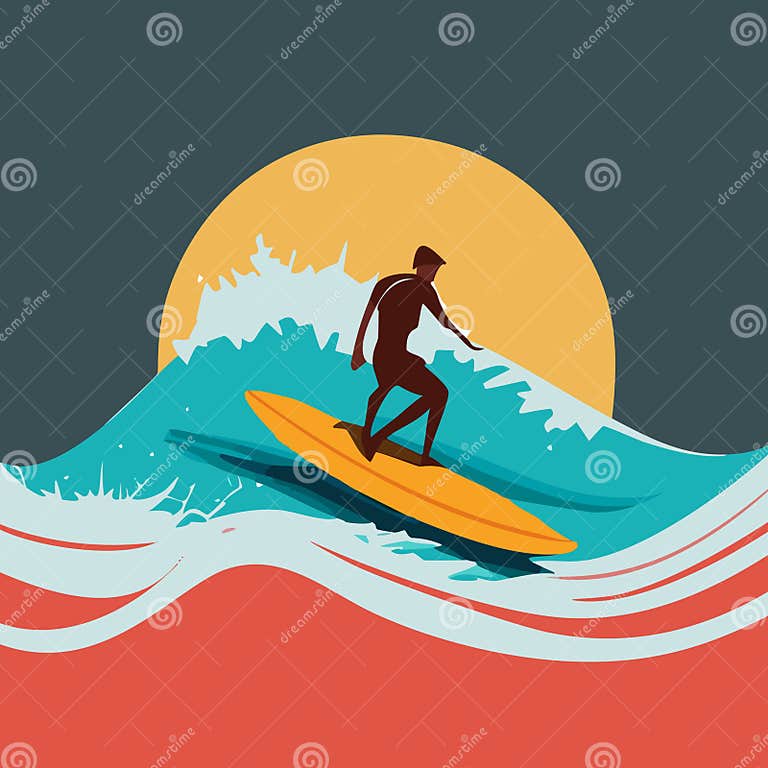 Surf. Surfing. Background for International Surfing Day. Illustration ...