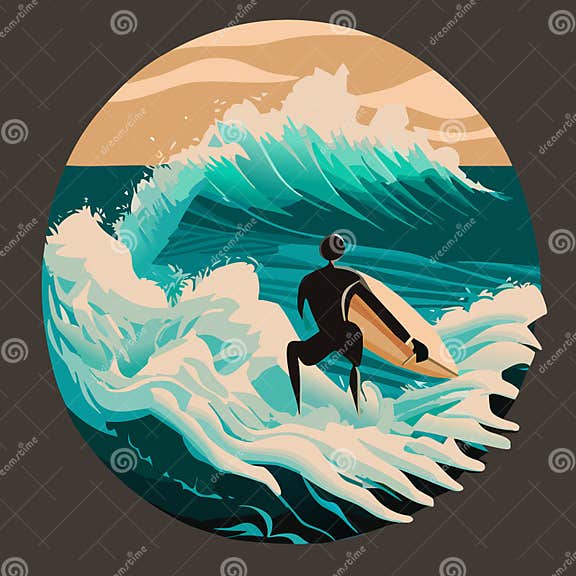 Surf. Surfing. Background for International Surfing Day. Illustration ...
