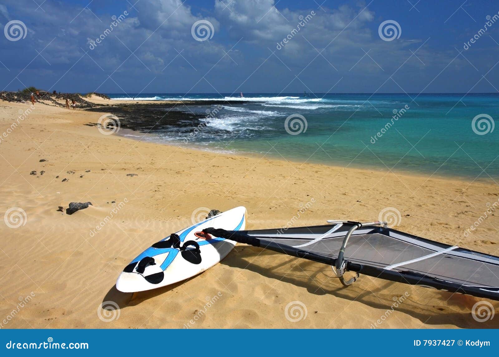 Surf board on the beach stock image. Image of equipment - 7937427