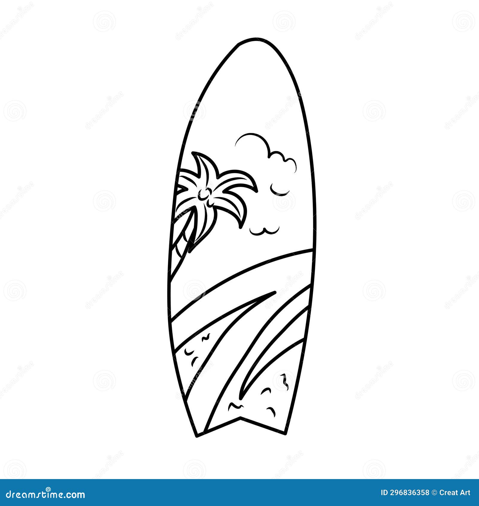 Surf Board Black Outline Vector Stock Illustration - Illustration of ...