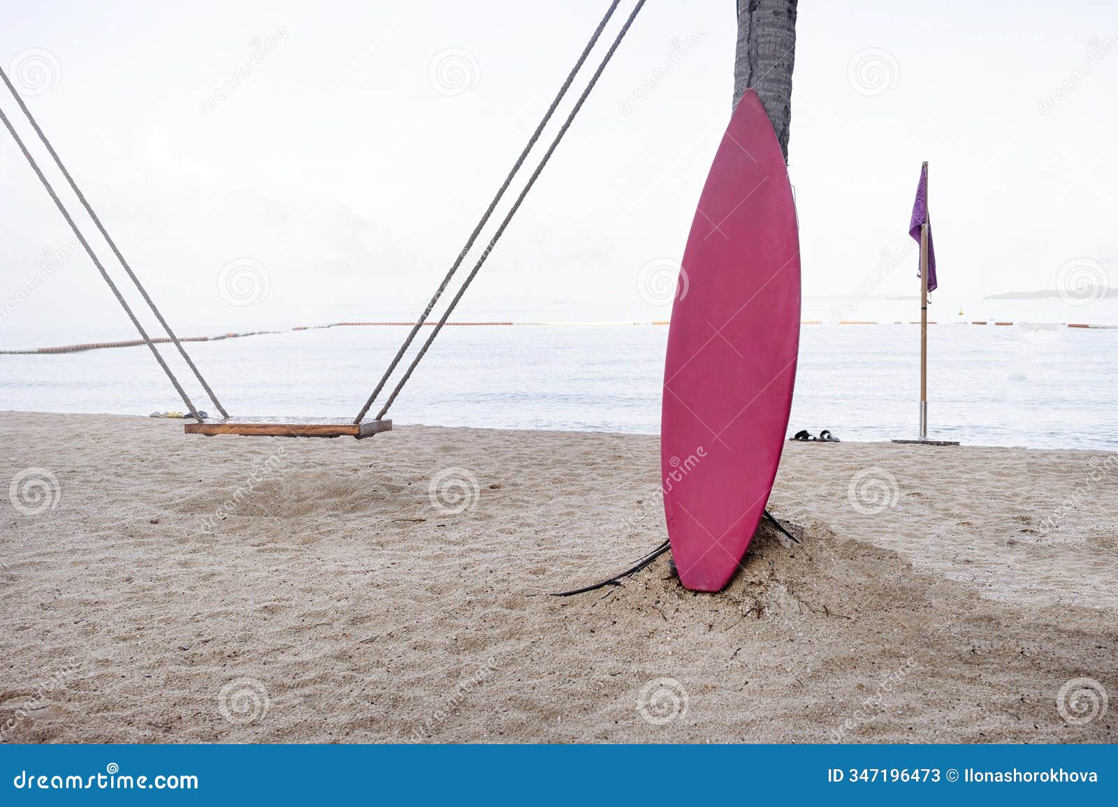 Surf Board on the Beach for Mockup Design Stock Image - Image of ...