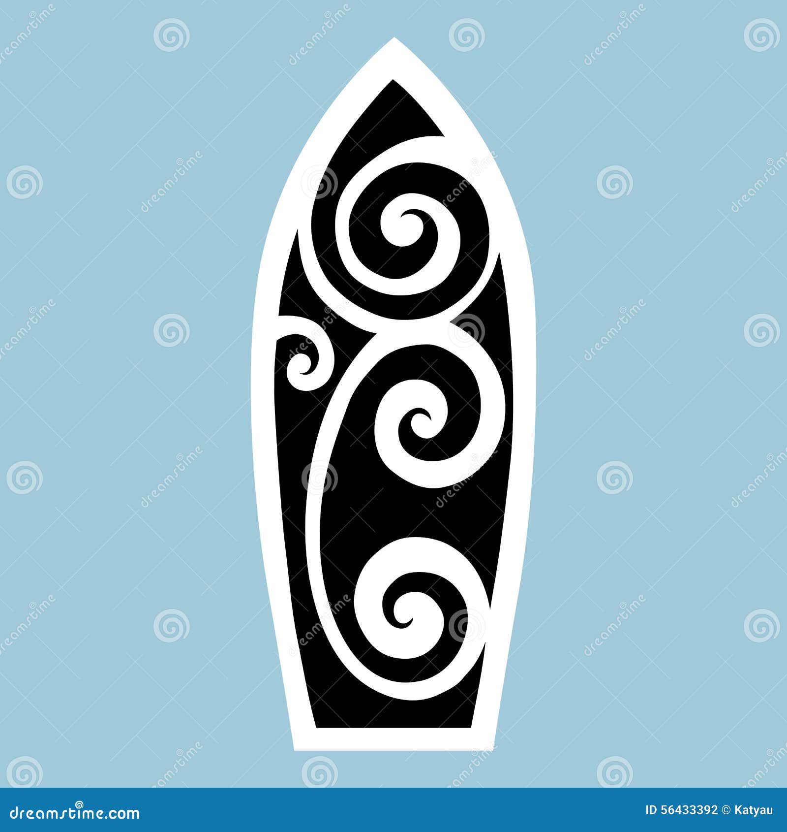 Surf board. Tattoo style stock vector. Illustration of aztec - 56433392