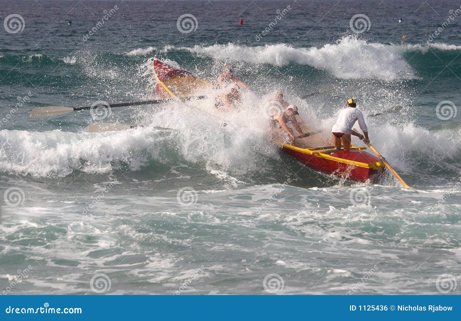 Surf Boat stock photo. Image of spray, paddlers, surf - 1125436