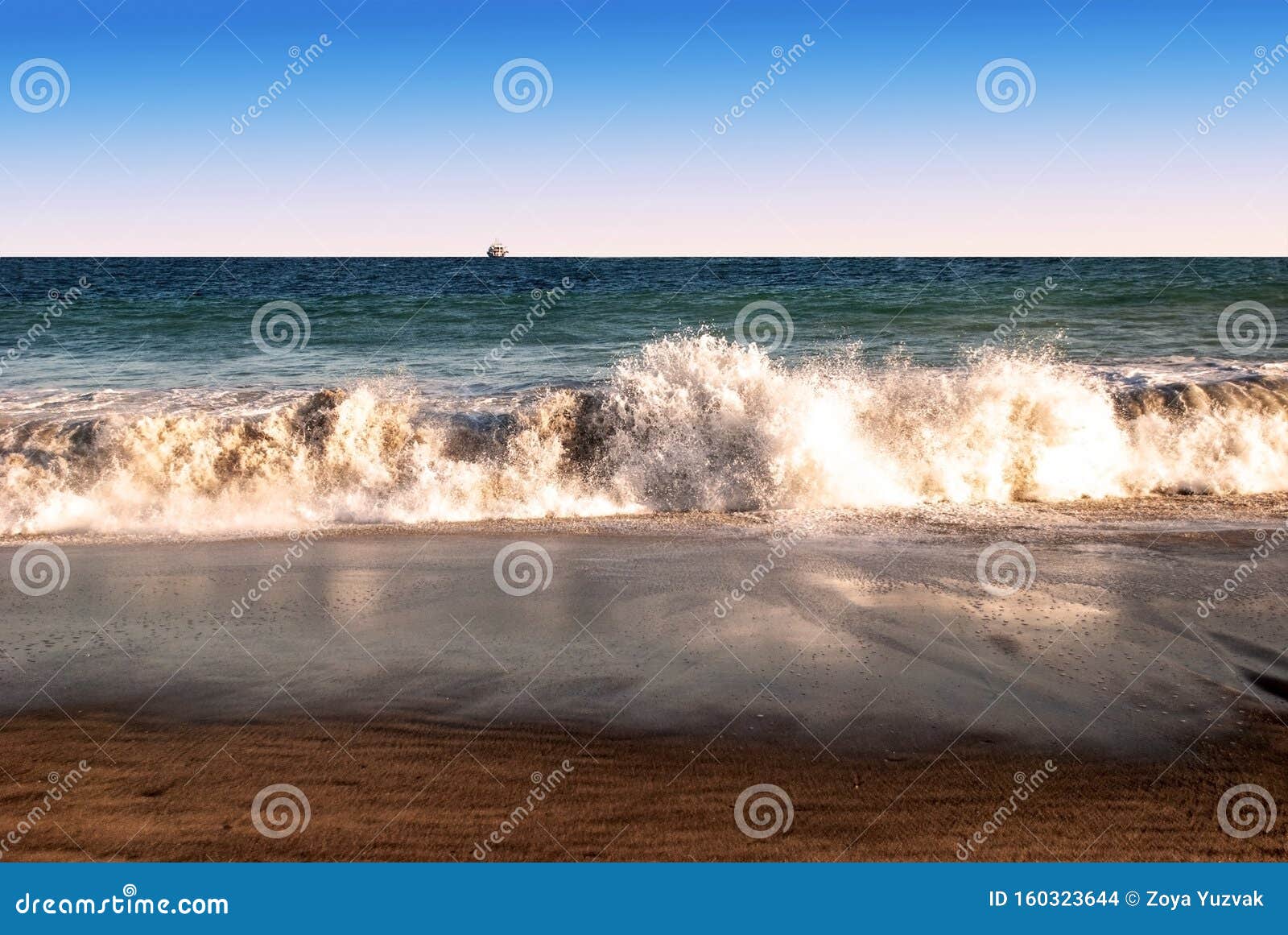 Surf breaks on the beach stock photo. Image of coastline - 160323644