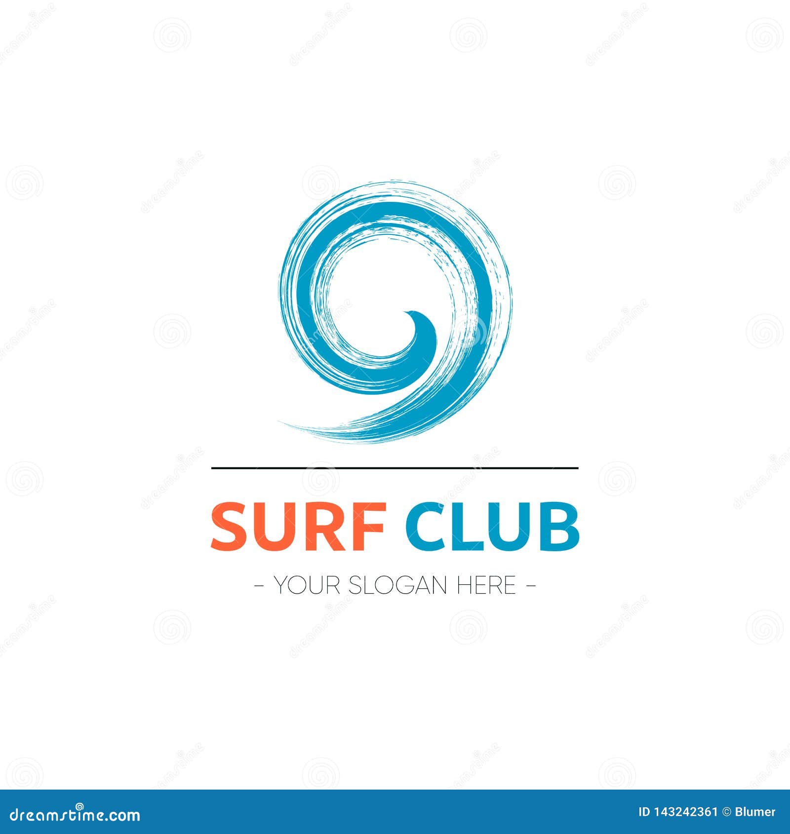 Surf Club Logo Template Design with Wave Stock Vector - Illustration of ...