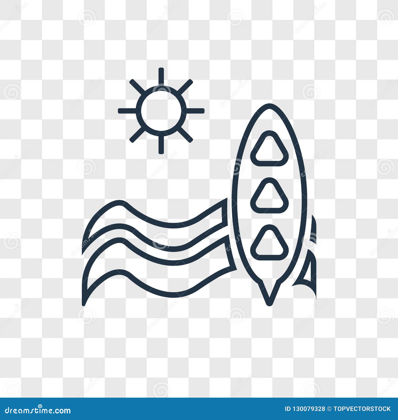 Surf Concept Vector Linear Icon Isolated on Transparent Background ...