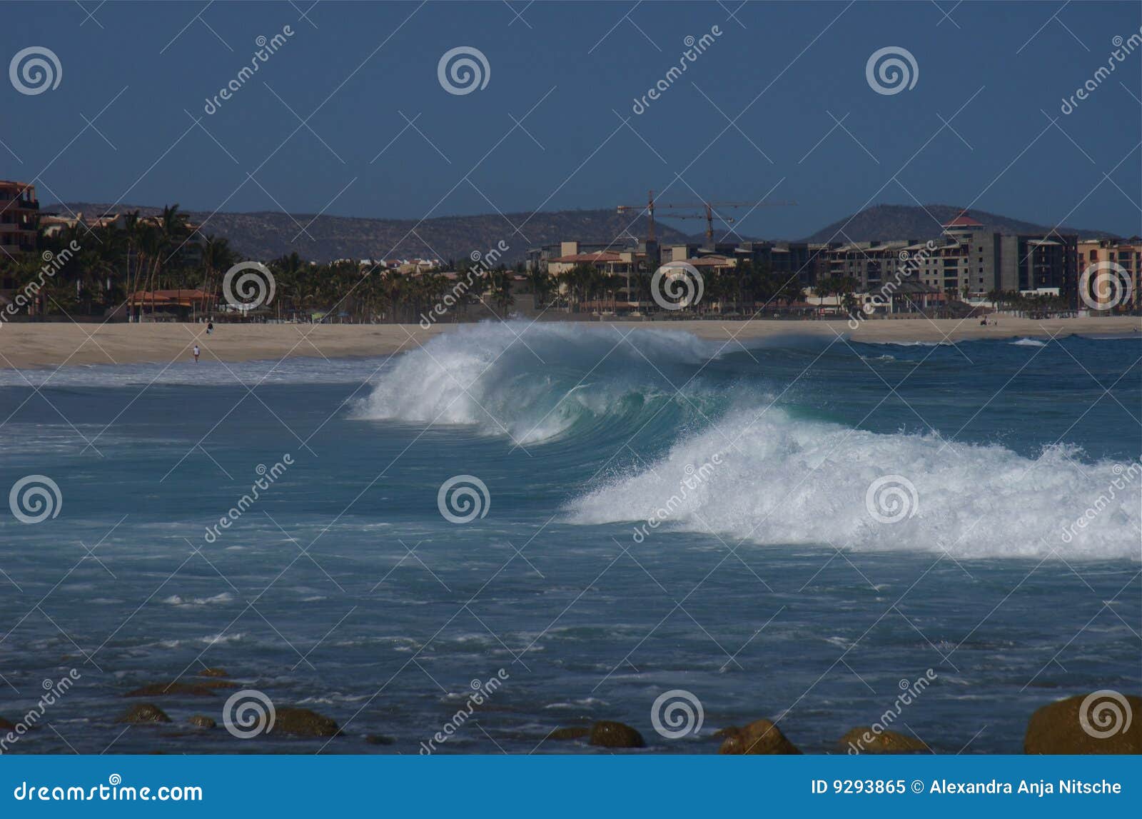 Surf at Costa Azul Los Cabos Mexico 1 Stock Image - Image of wave ...