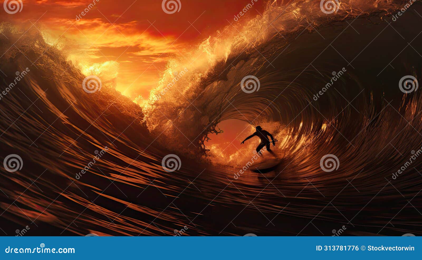 Surf dark waves stock illustration. Illustration of lone - 313781776