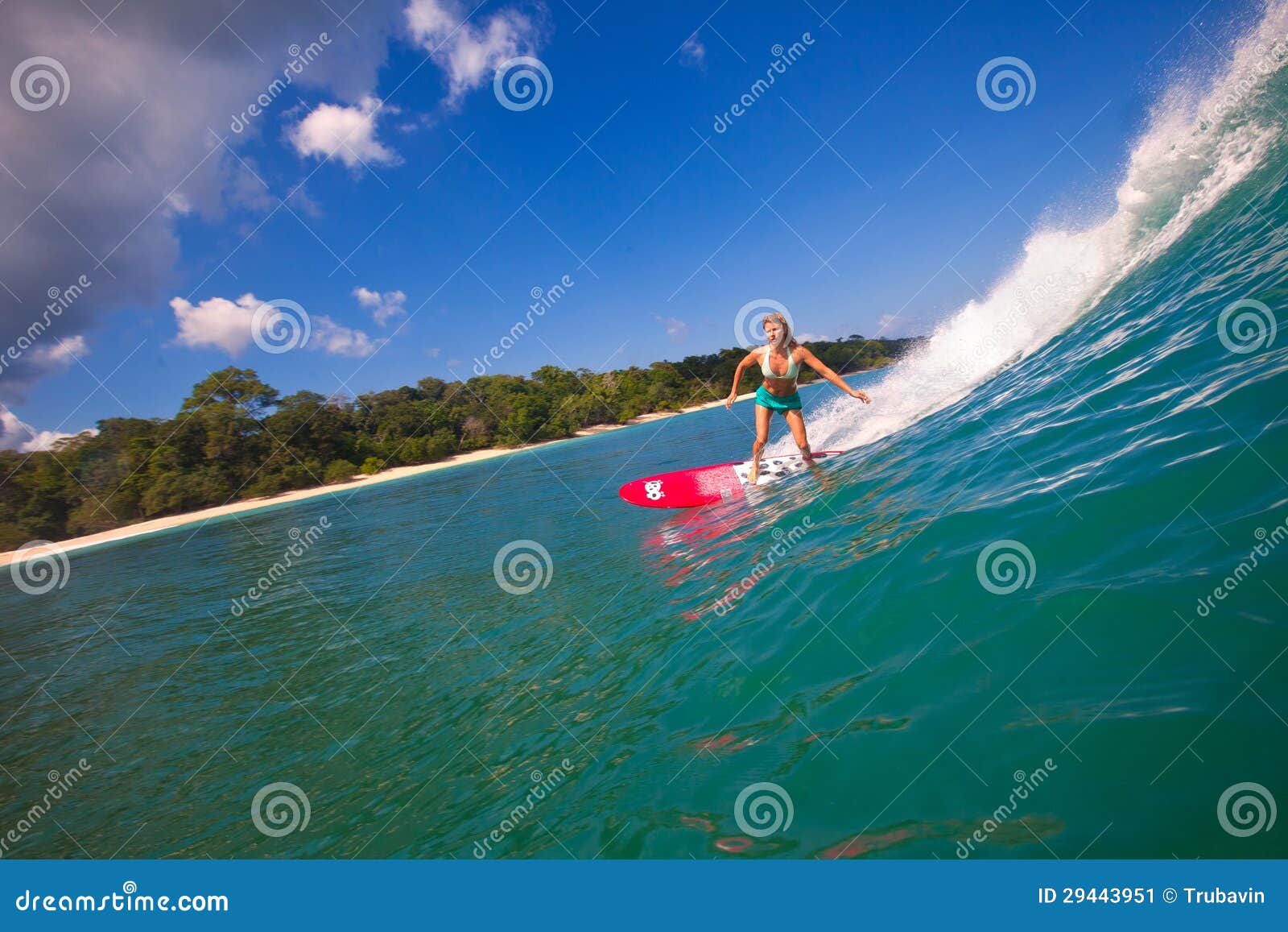 Surfing a wave stock image. Image of catching, beach - 29443951