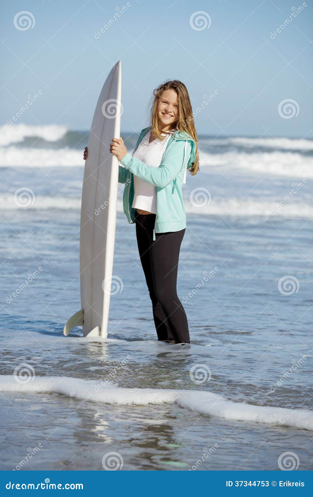 Surf girl stock image. Image of girl, ocean, bodyboarder - 37344753