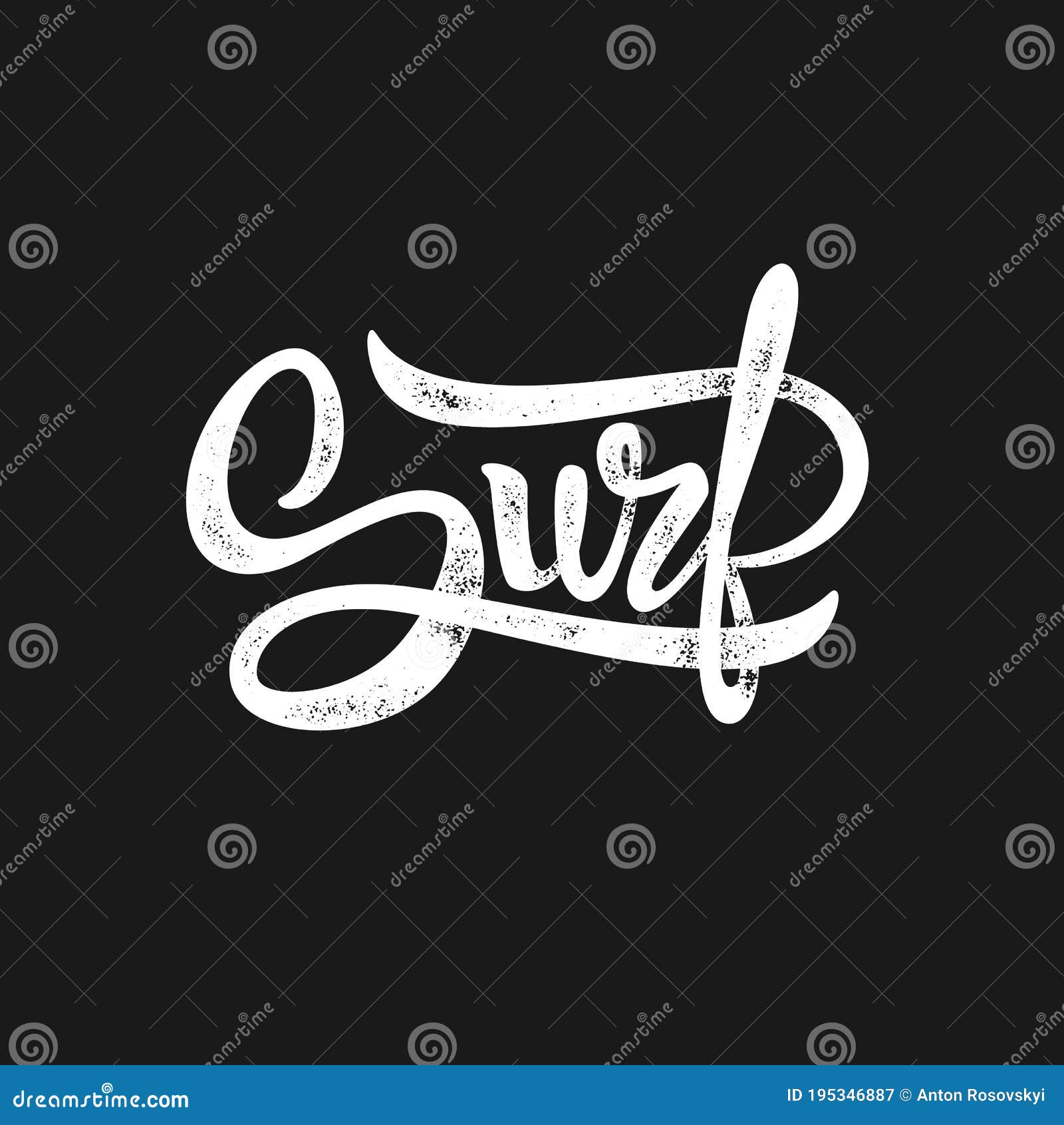 Surf Hand-lettering, T-shirt Typographic Design. Vector Illustration ...