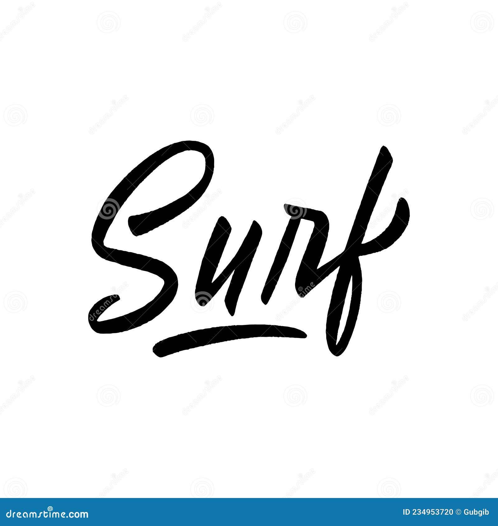 Surf Hand Lettering on White Background Stock Vector - Illustration of ...
