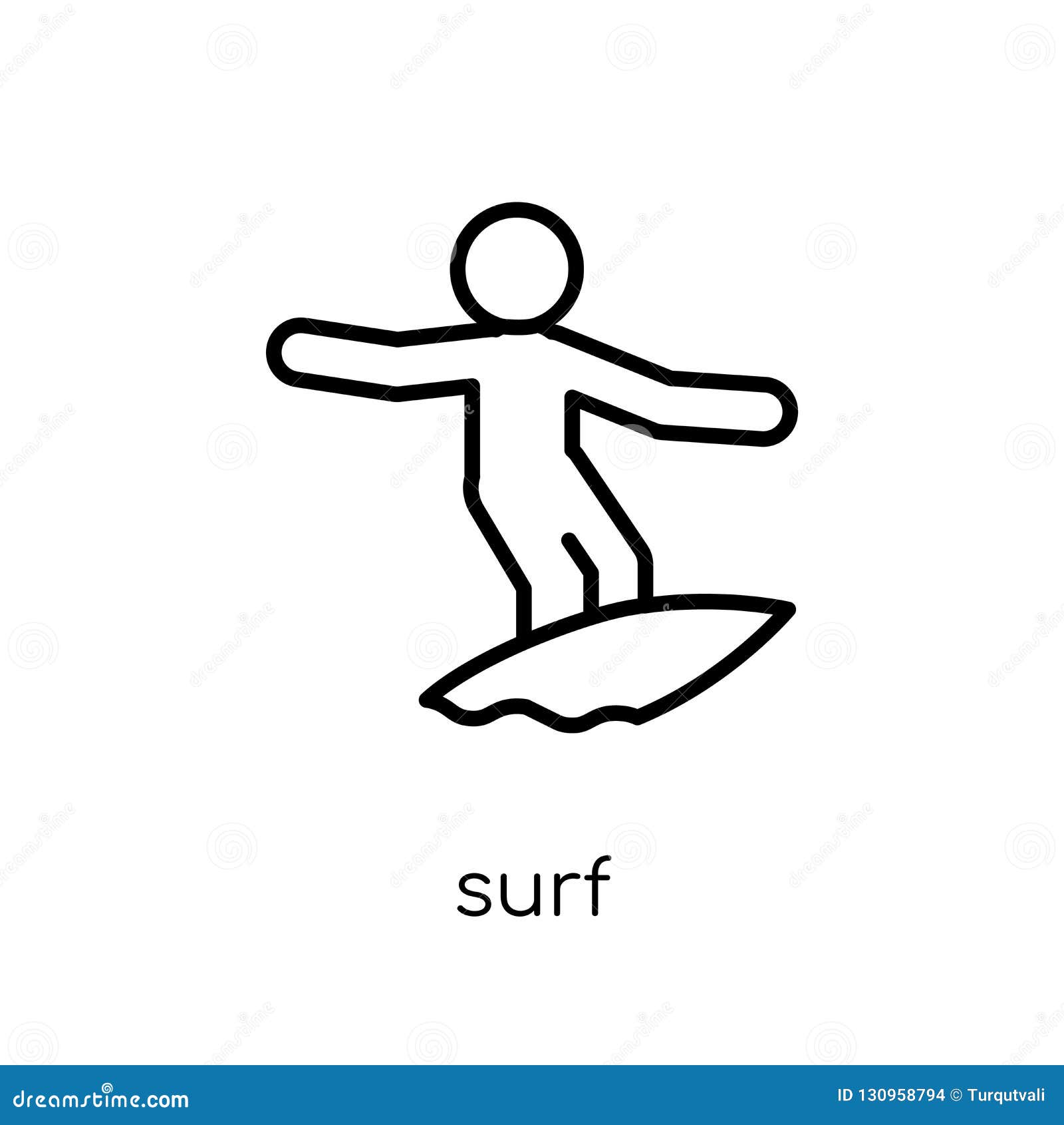 Surf Icon. Trendy Modern Flat Linear Vector Surf Icon on White B Stock ...